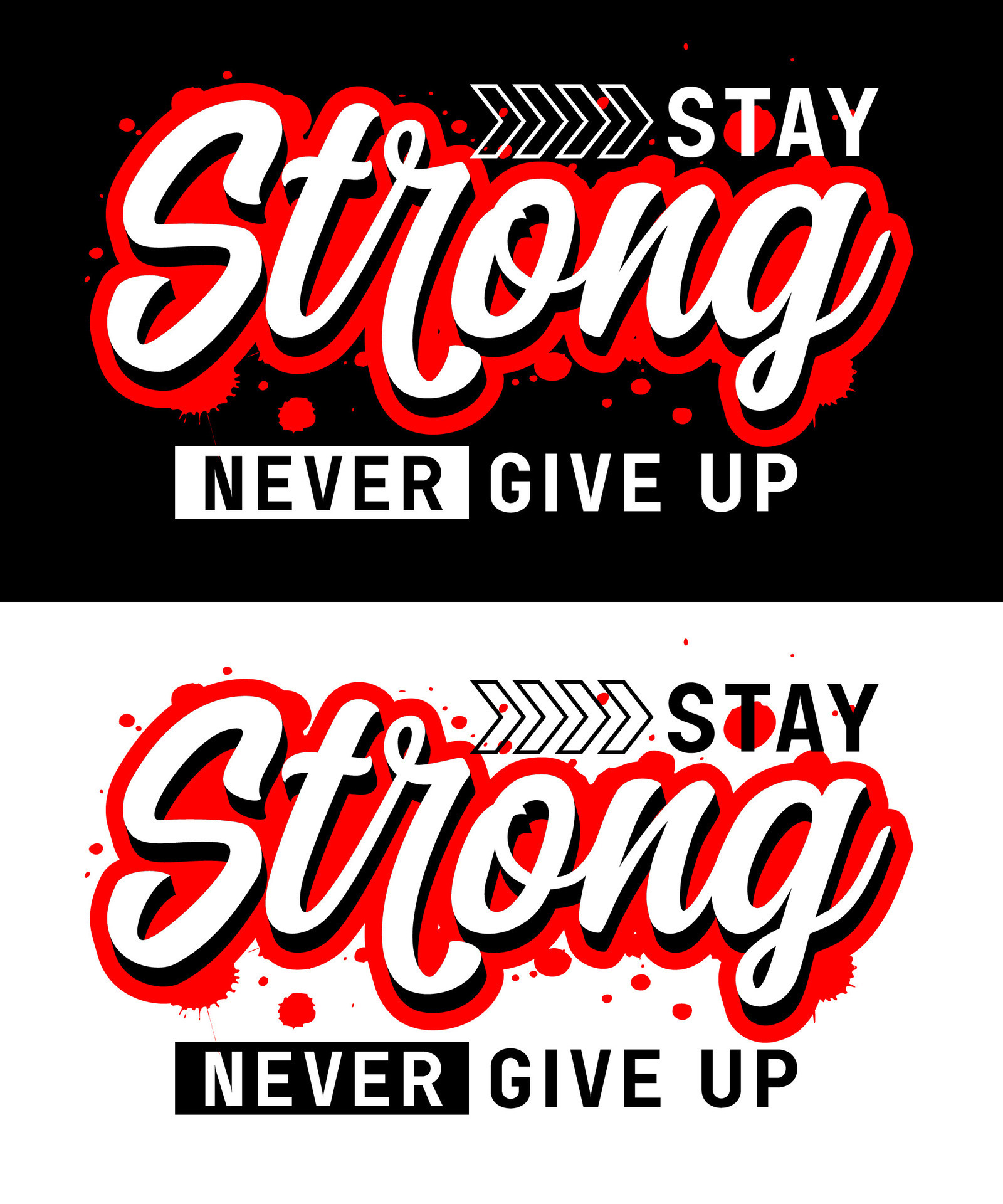Stay Strong Motivational Quote Brush Stroke Banner Poster Etc