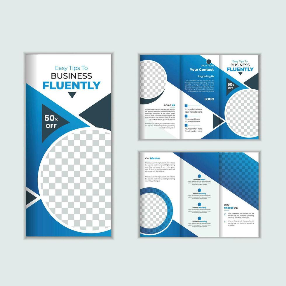 Modern and creative Tri-fold vector brochure design template, Trifold Brochure Design Layout ...