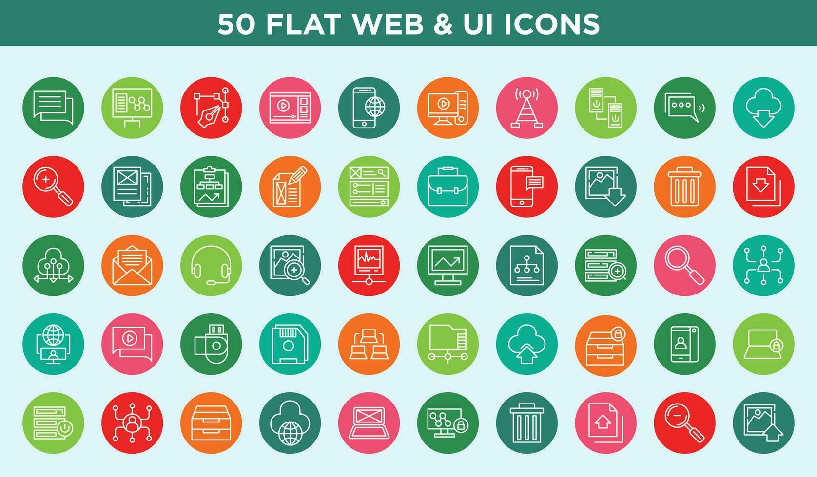 Ui and web design icons set in flat style. vector collections. 29445828 ...
