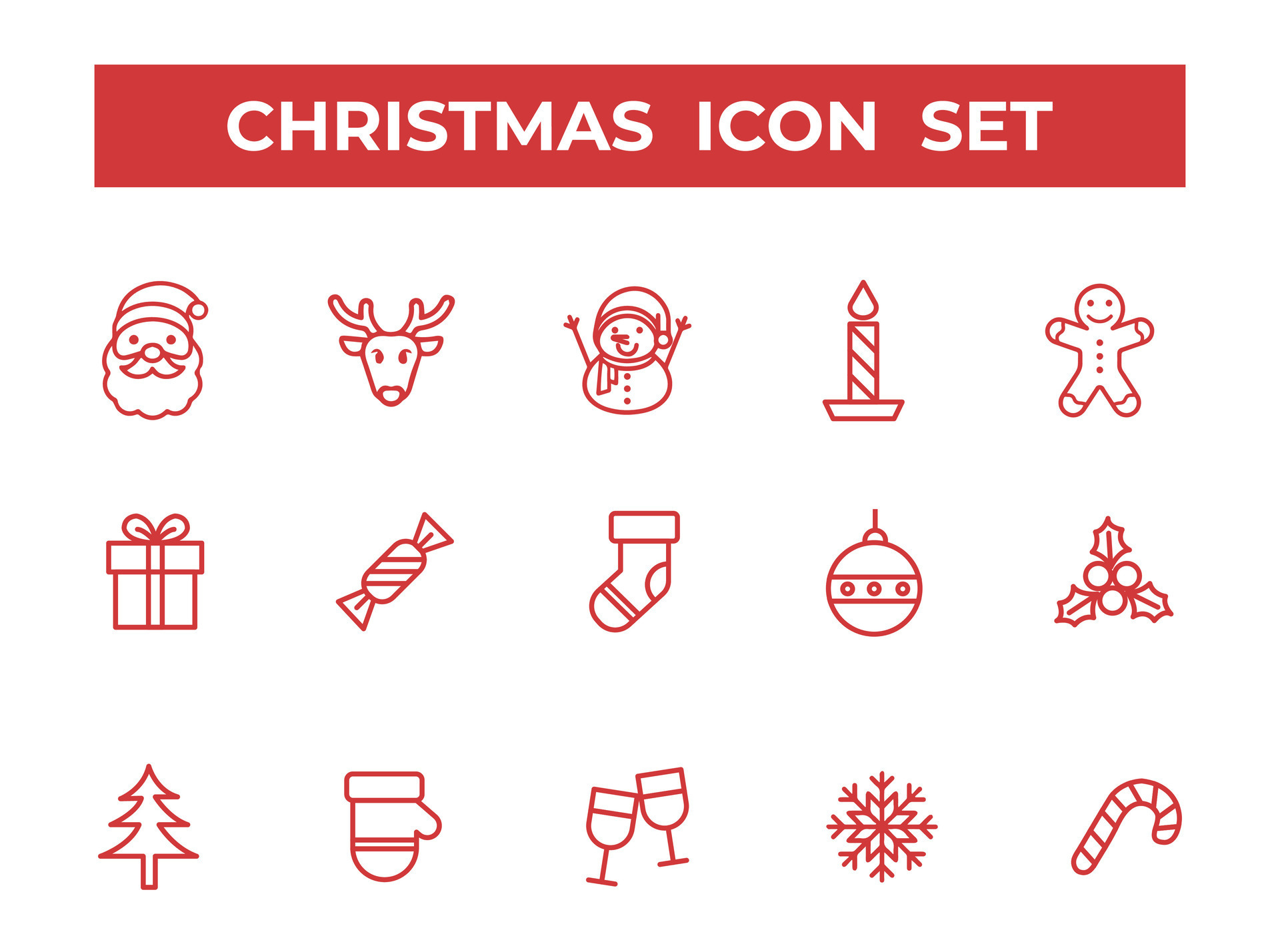 Christmas elements. flat vector design collection. 29449735 Vector Art ...