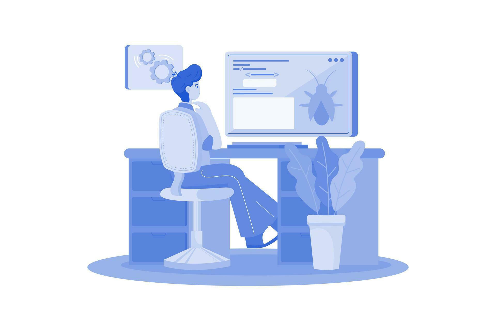 Software Testing Illustration Concept A Flat Illustration Isolated On