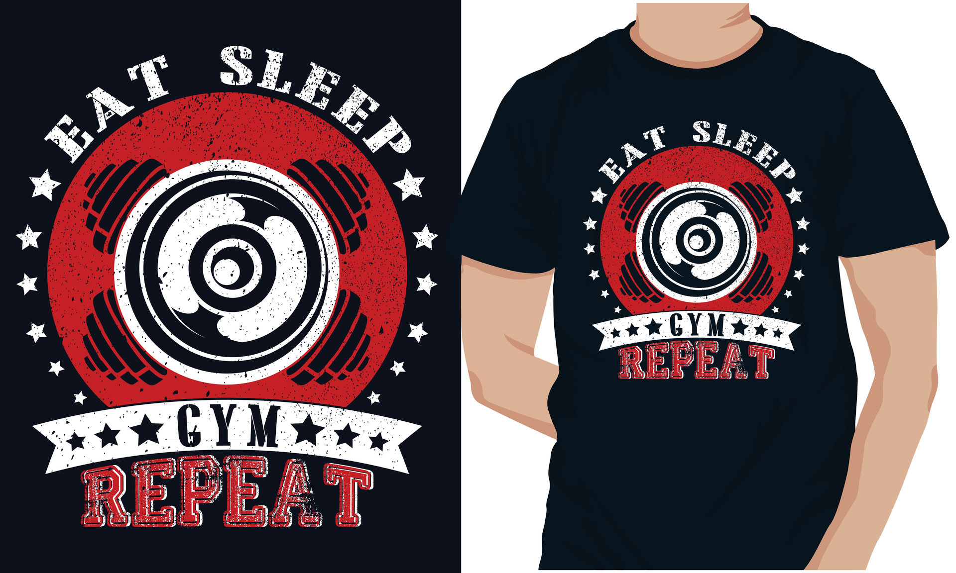 Eat Sleep Gym Repeat Gym Fitness T Shirts Design 29453299 Vector Art At