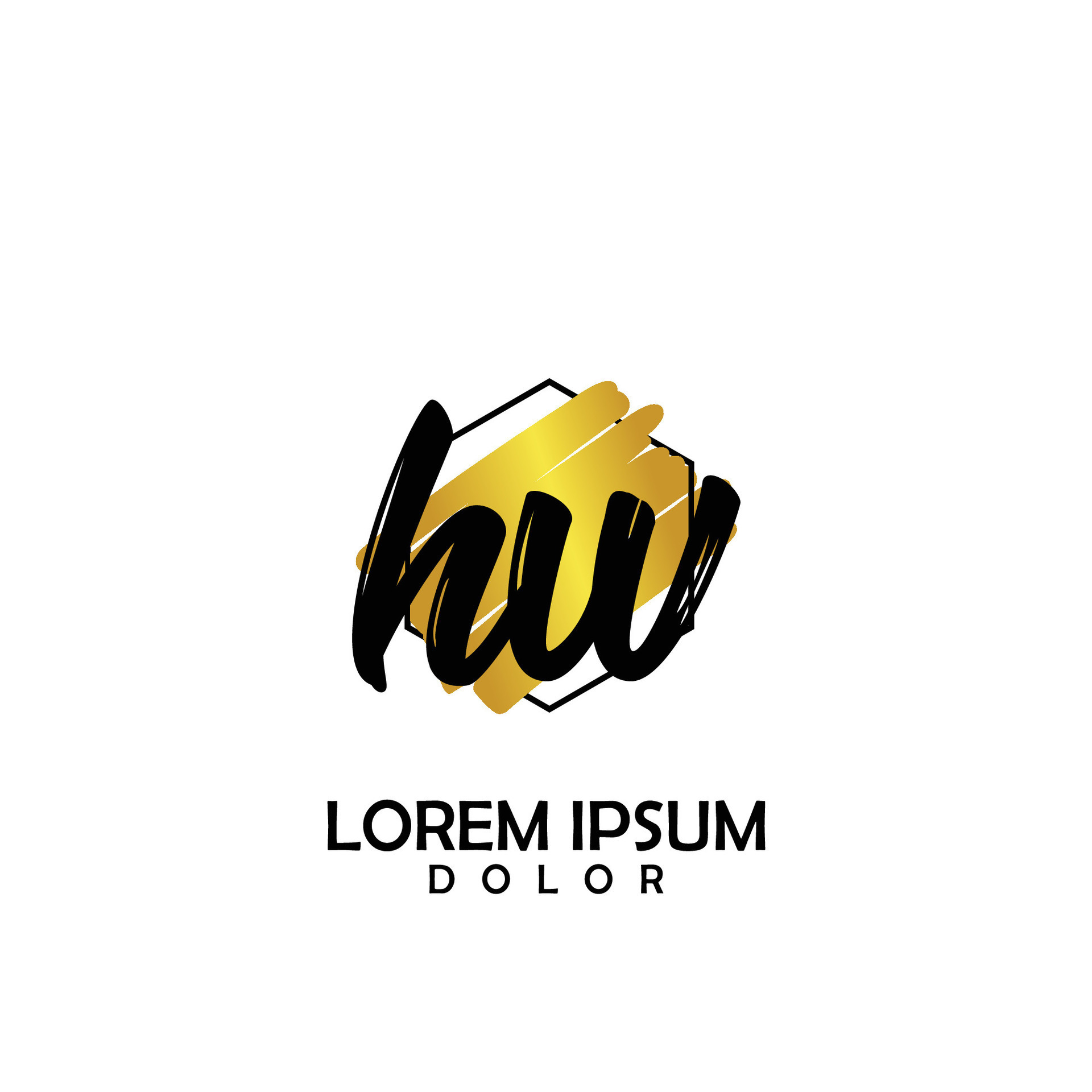 HW Initial Brush In Circle Frame Template Design 29460081 Vector Art at ...