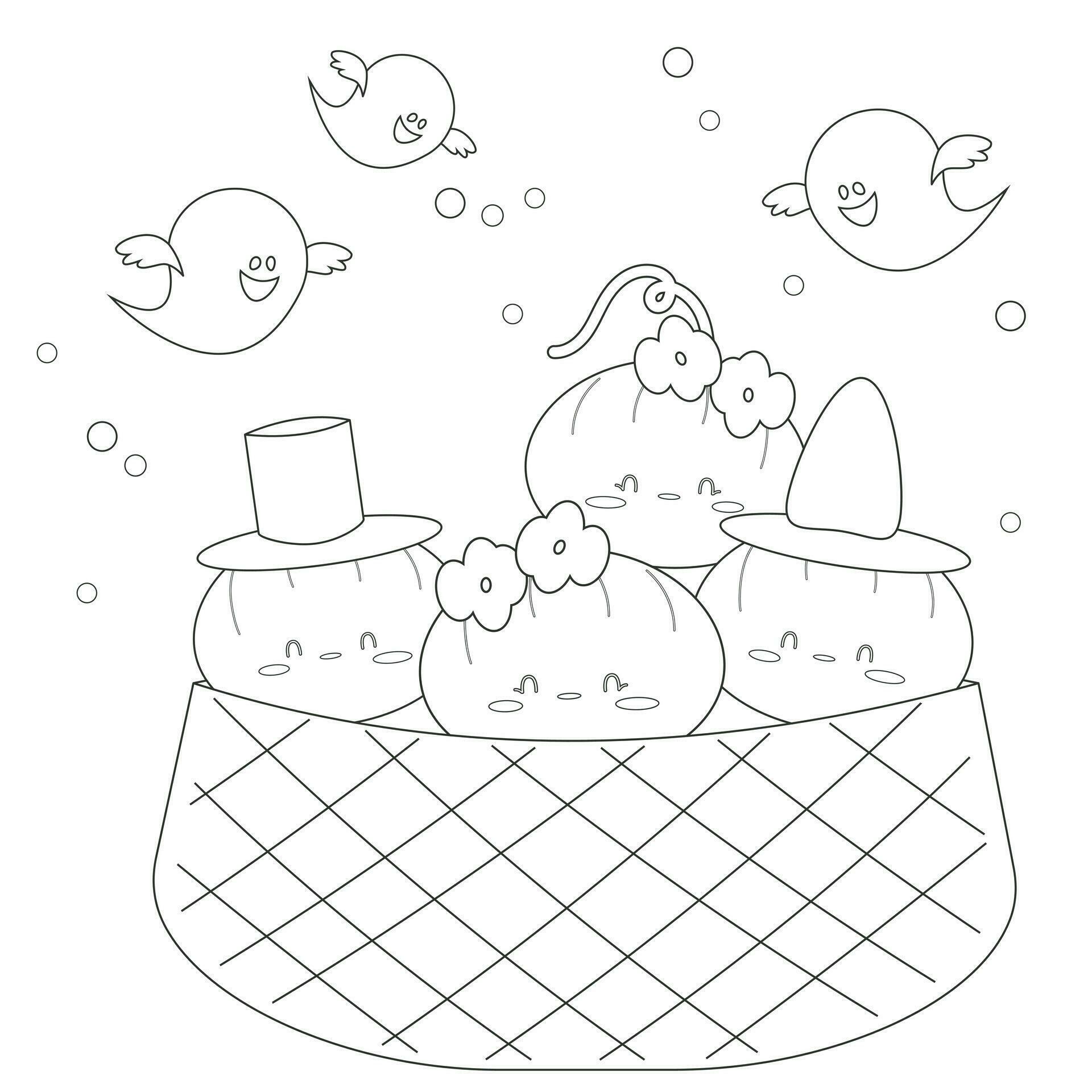 Halloween coloring book with cute little pumpkins and ghosts 29461318 ...