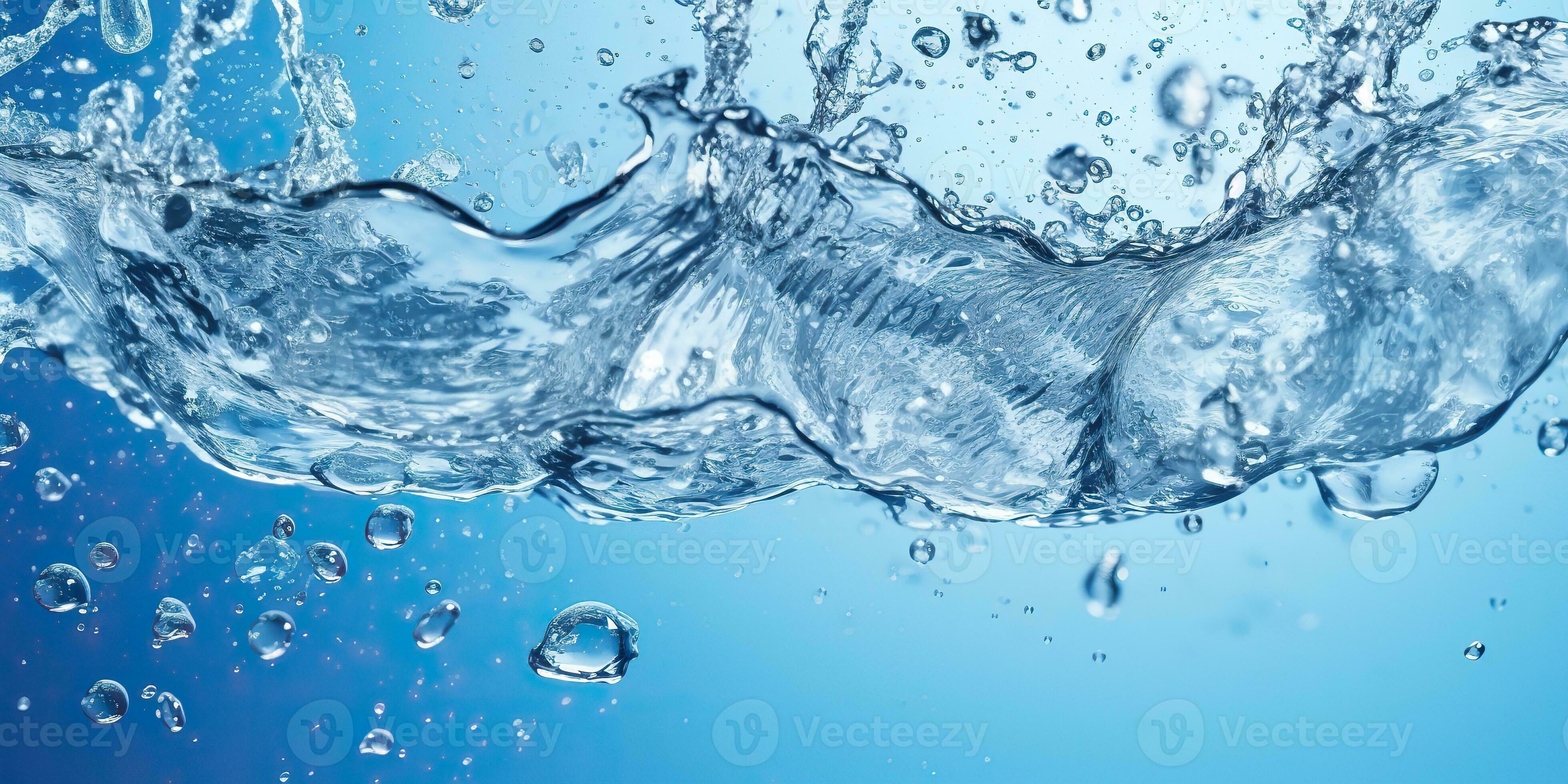 AI Generated. AI Generative. Fresh water splash drop bubble clean sea ocean background ...