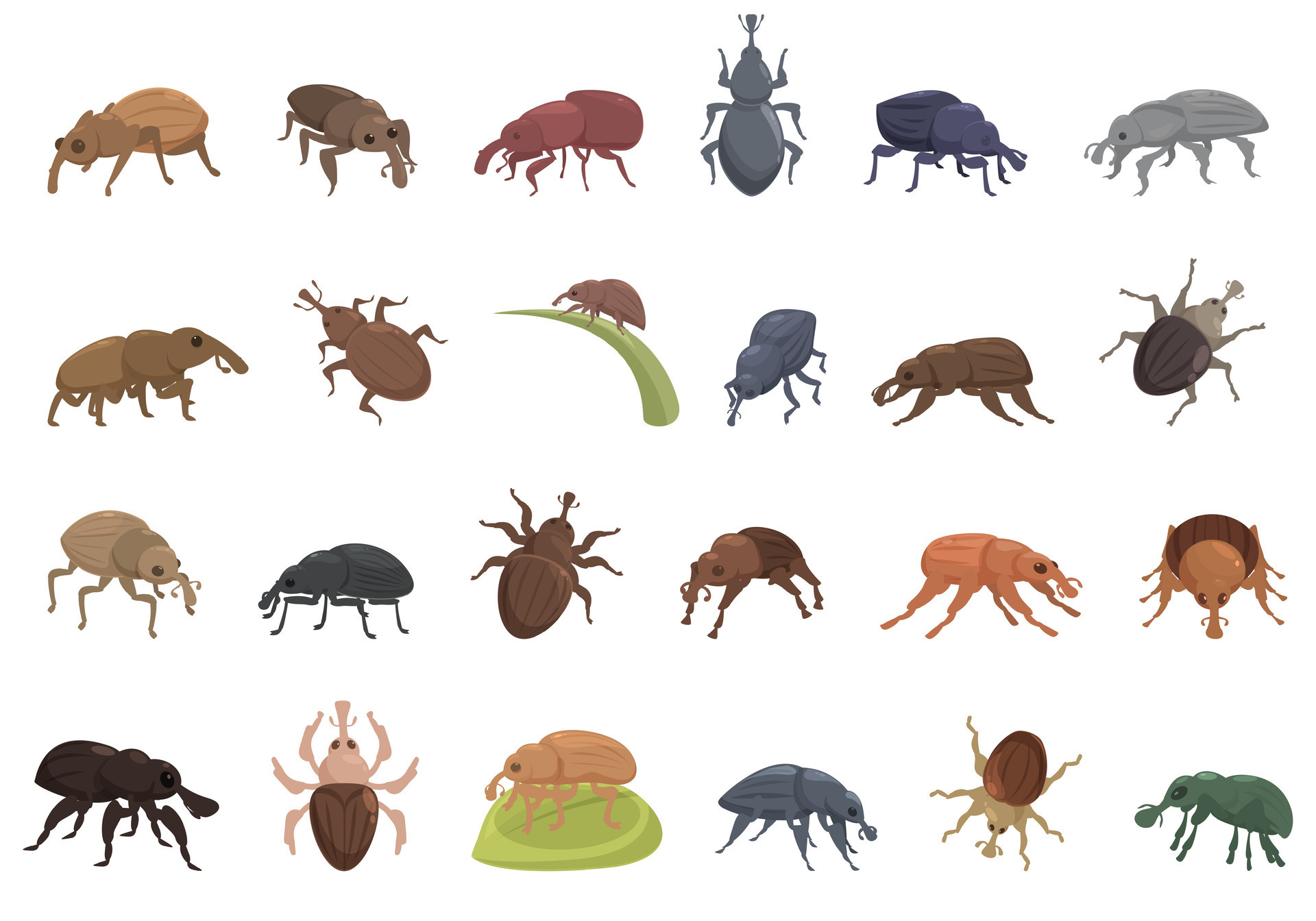 gorgojo íconos conjunto dibujos animados vector. insecto parásito ... gorgojo íconos conjunto dibujos animados vector. insecto parásito ...
