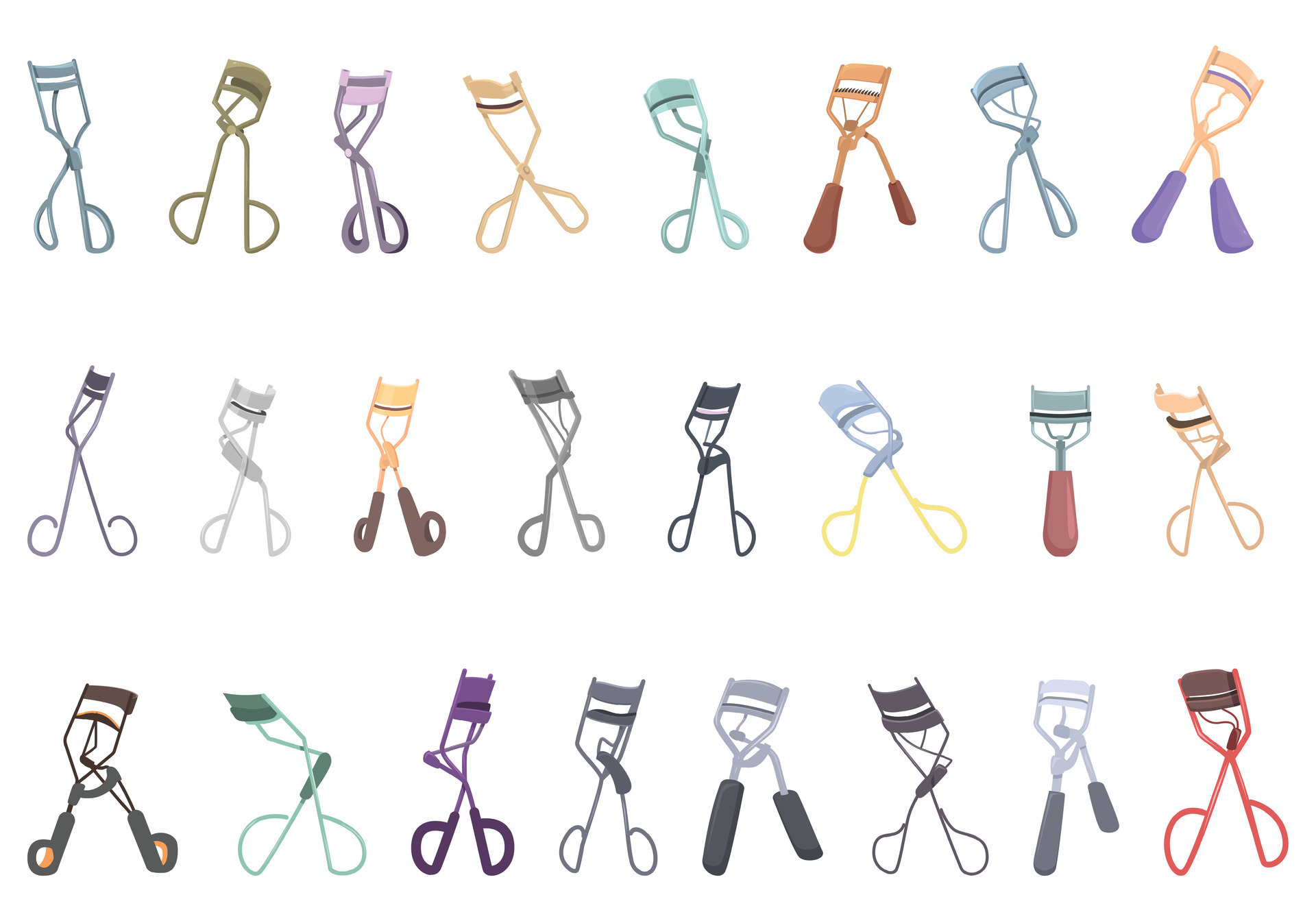 Eyelash Curler icons set cartoon vector. Woman face 29475043 Vector Art ... Eyelash Curler icons set cartoon vector. Woman face 29475043 Vector Art ...