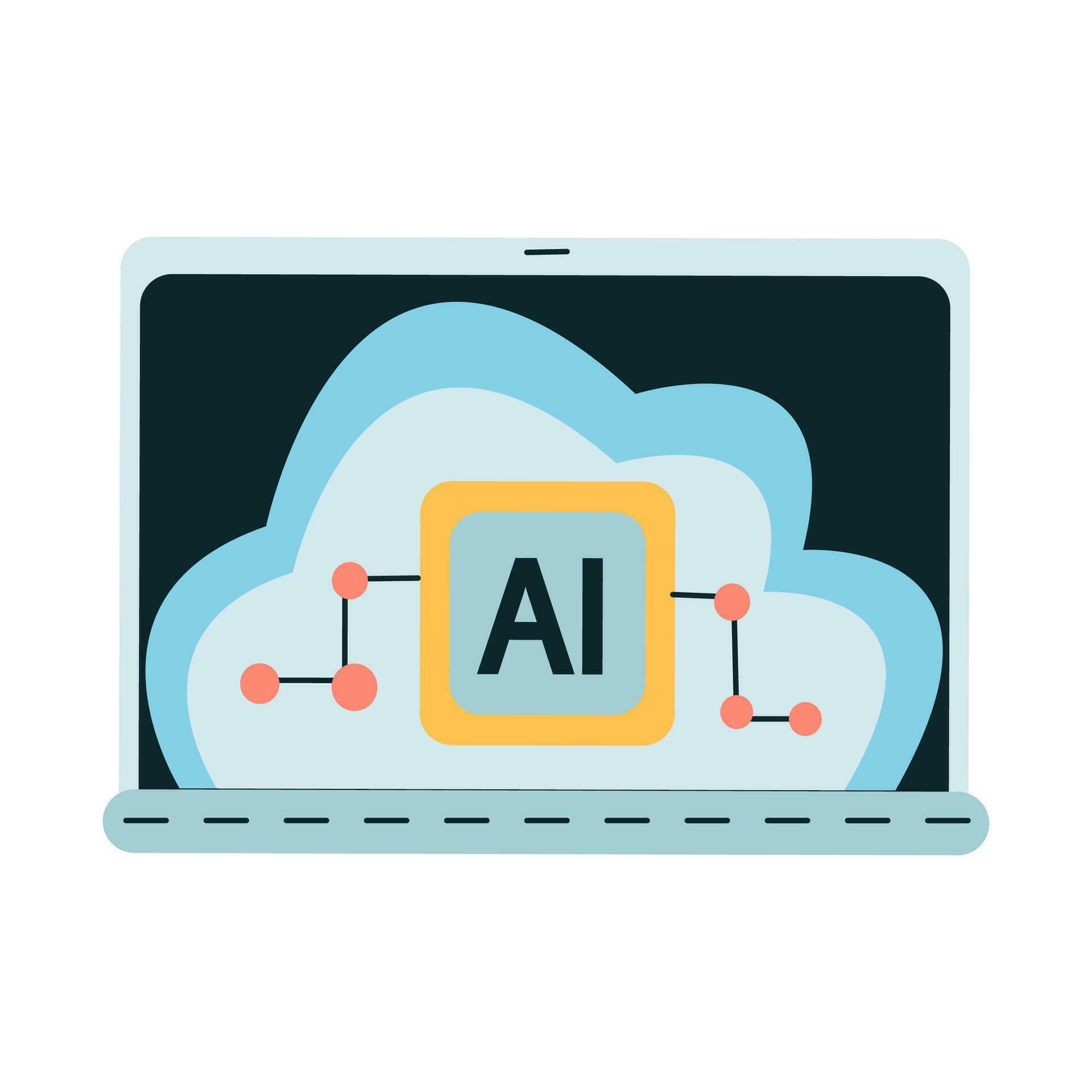 AI computer laptop showing AI technology 29488874 Vector Art at Vecteezy