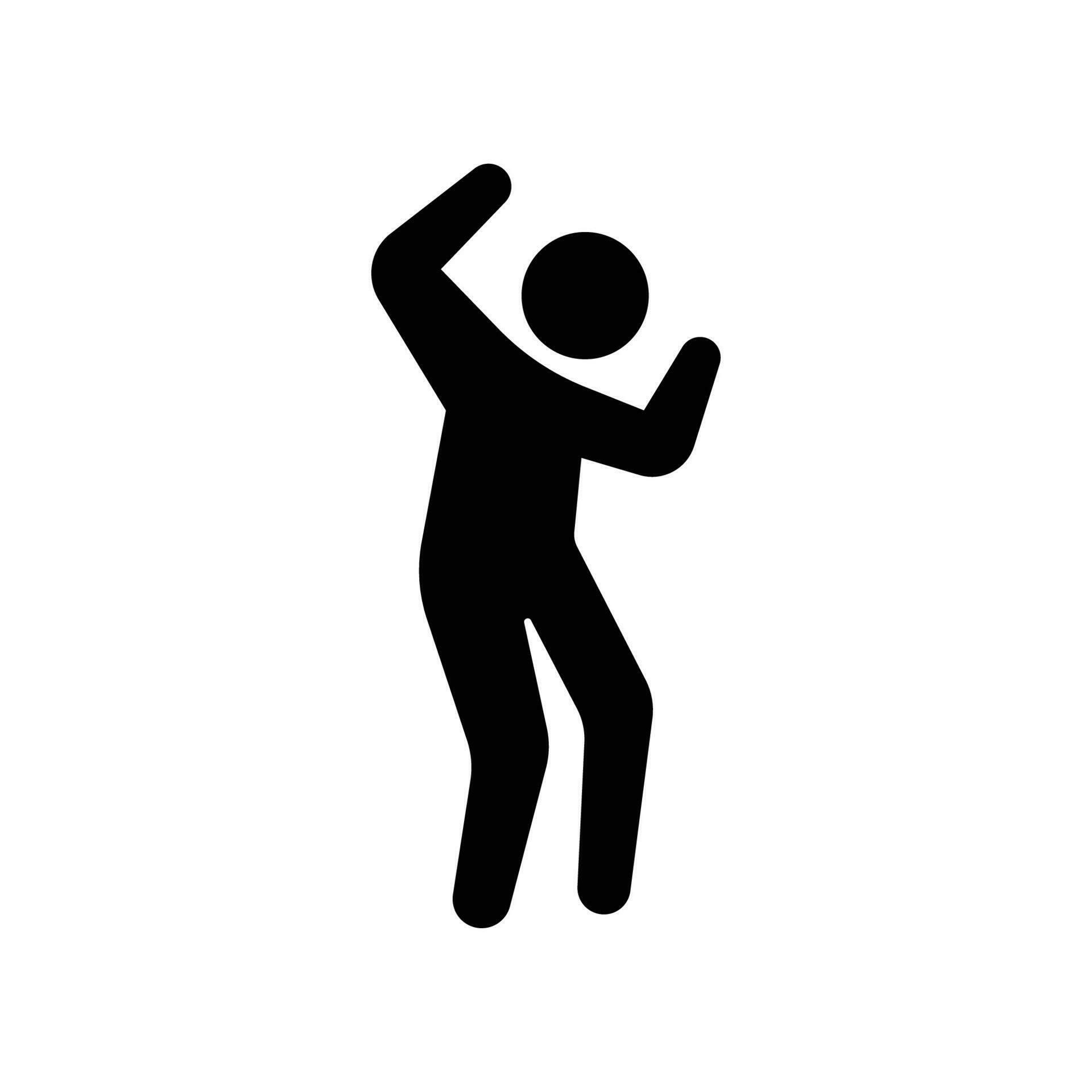 Dancer dancing icon. Human figure, dancing motion. Gymnastics ...