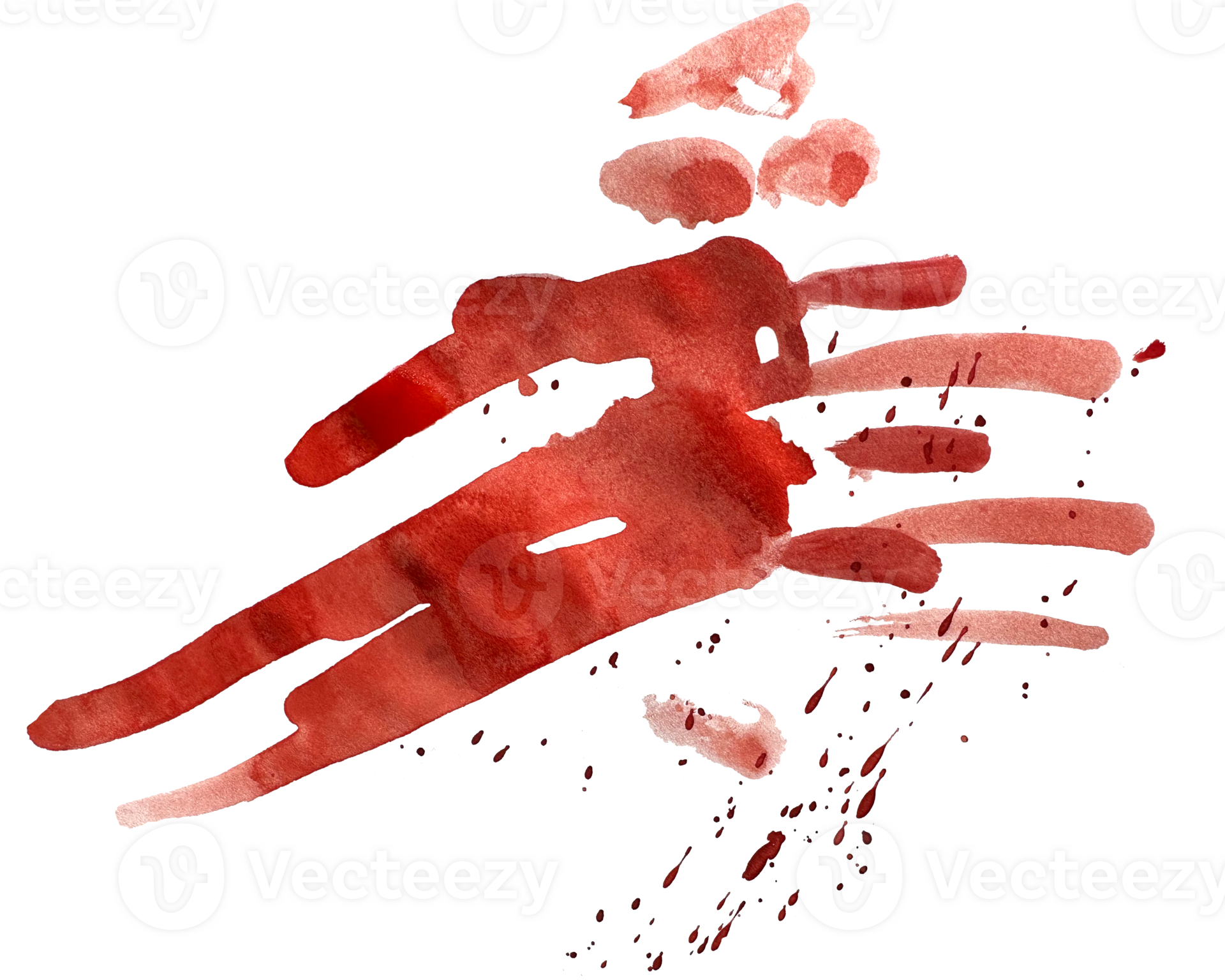 Watercolor blood splatter painted isolated for halloween design. Red ...