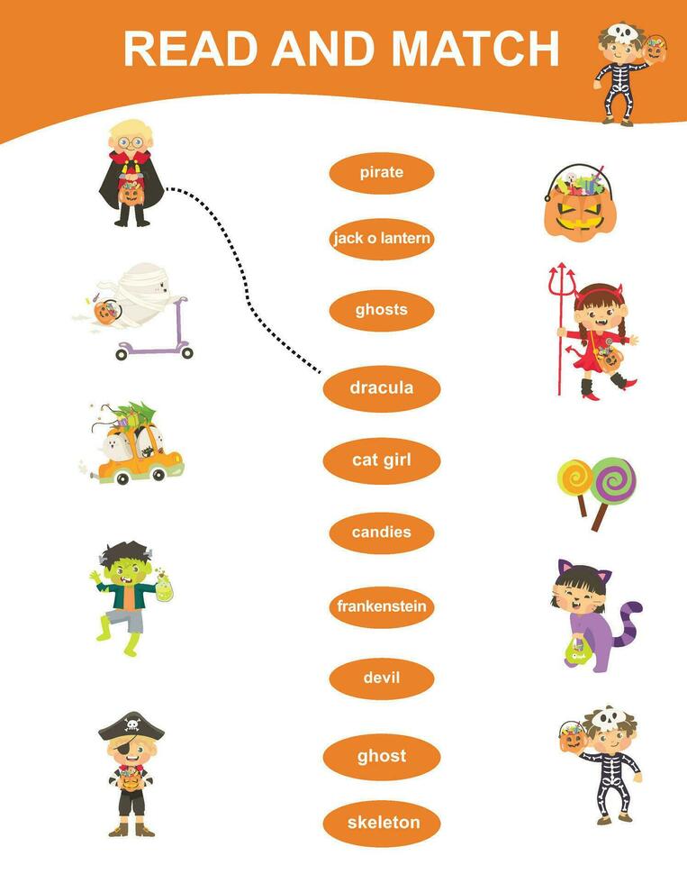 Read and match worksheet. Matching words with images using funny ...