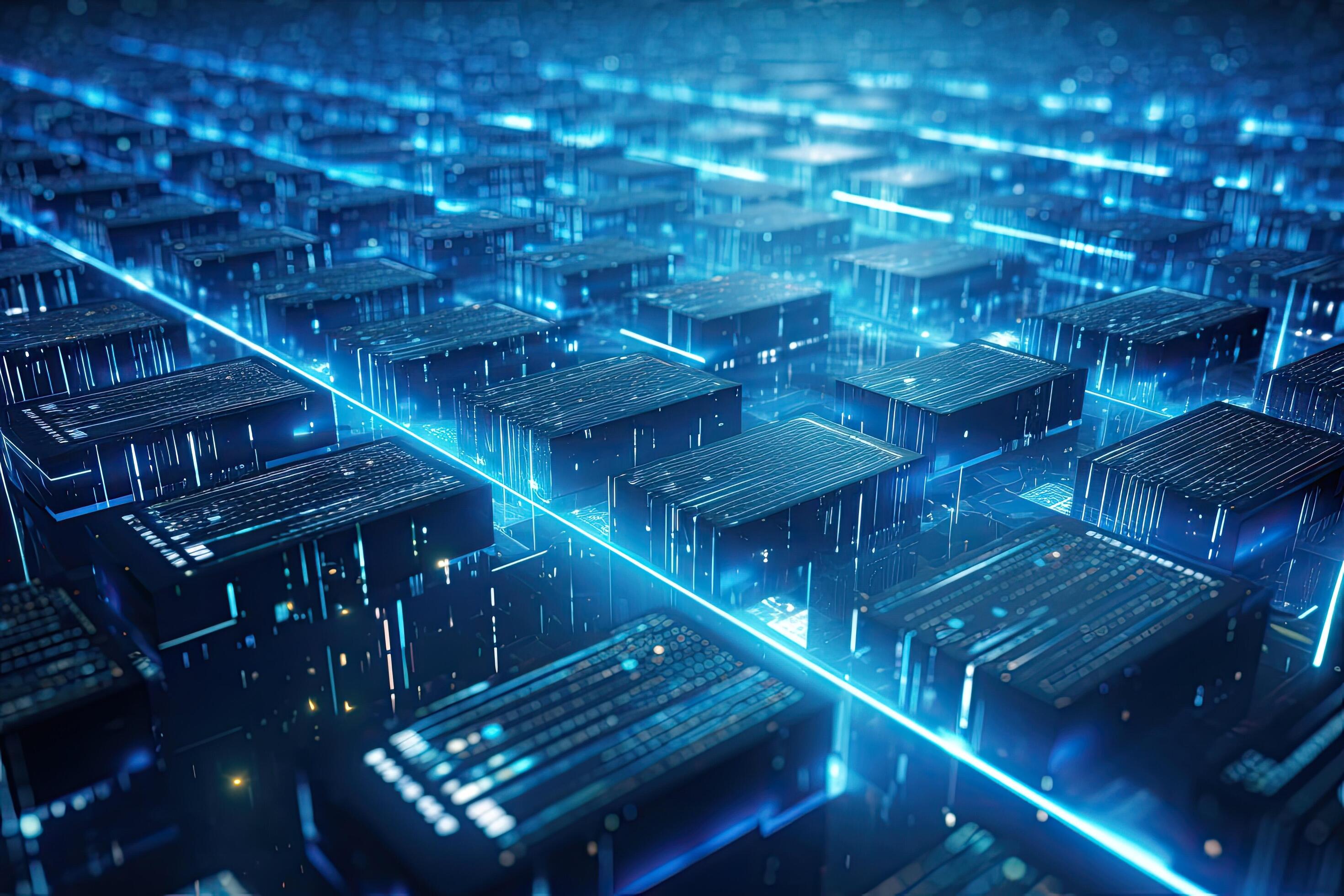 3d rendering of abstract technology background with binary code ...