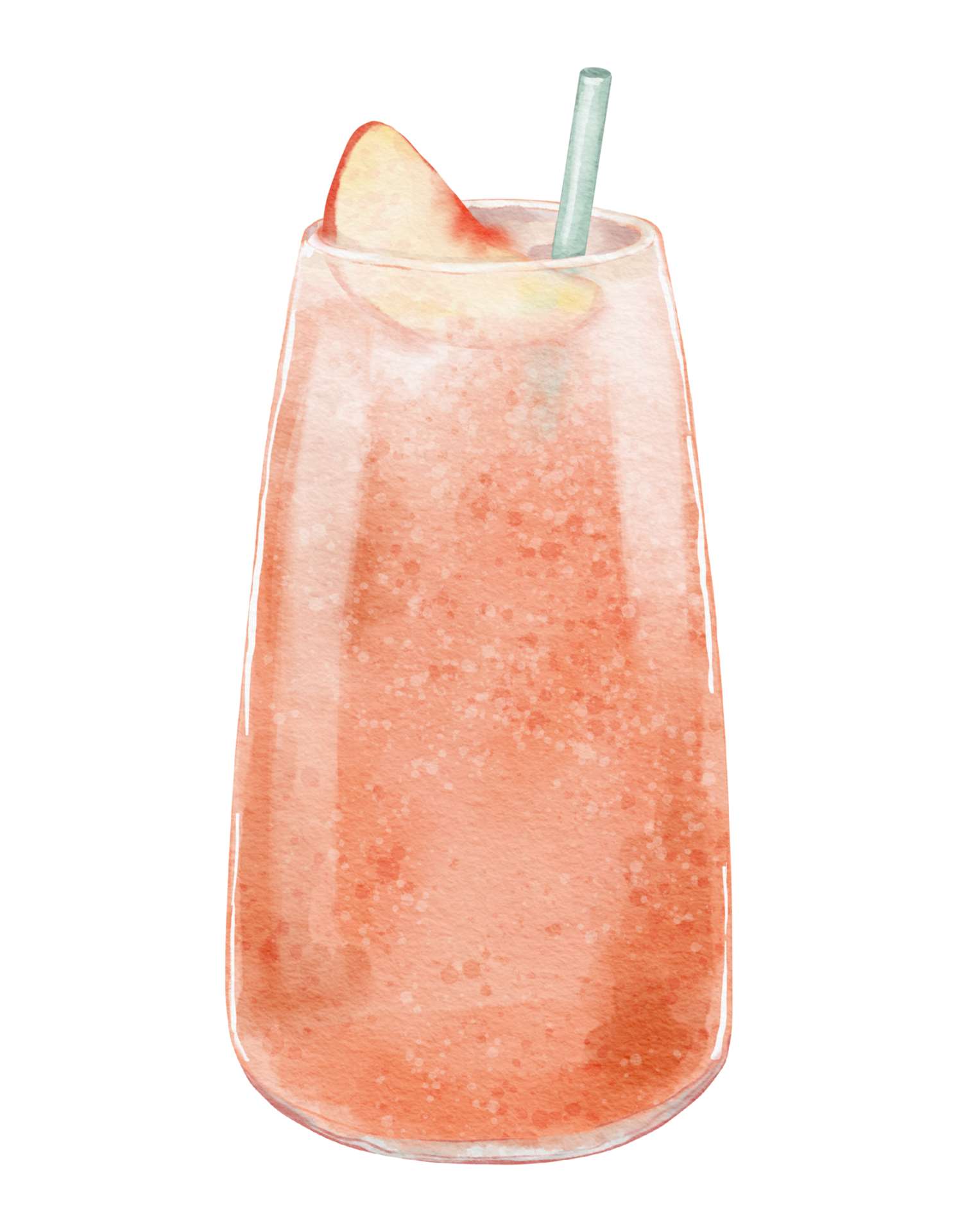 Watercolor peach smoothies watercolor illustration isolated element 29495665 PNG