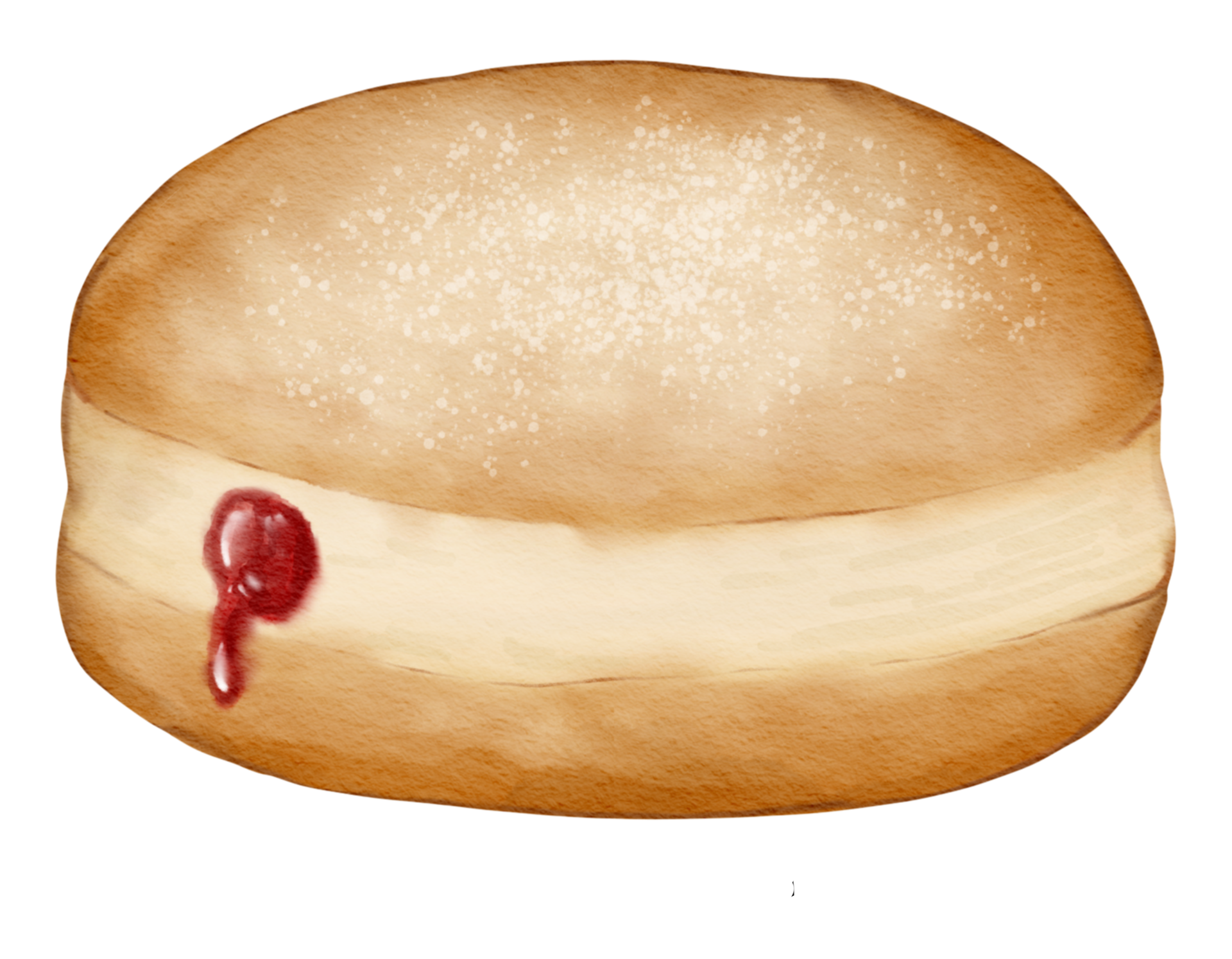 Watercolor Jelly Donut Hand Drawn Watercolor Illustration Isolated