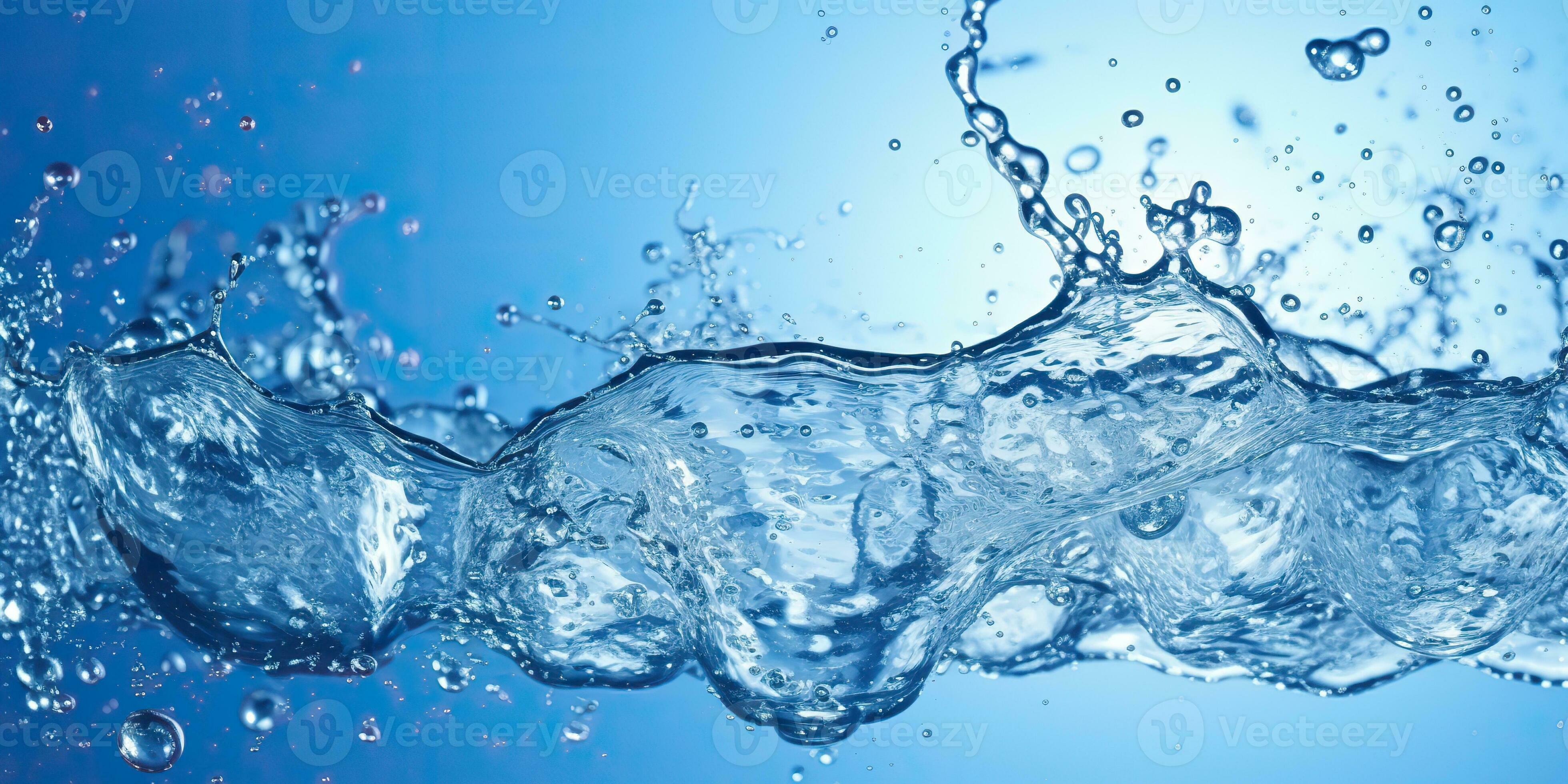 AI Generated. AI Generative. Fresh water splash drop bubble clean sea ocean background ...