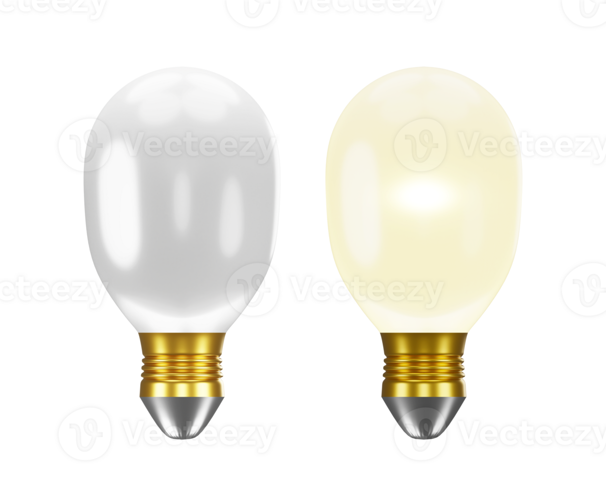 3D rendering of Light bulbs that turn on and off 29502008 PNG