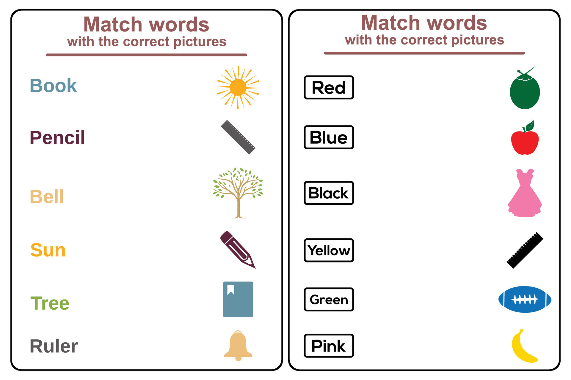 Match words with the correct picture. A worksheet to gain matching ... Match words with the correct picture. A worksheet to gain matching ...