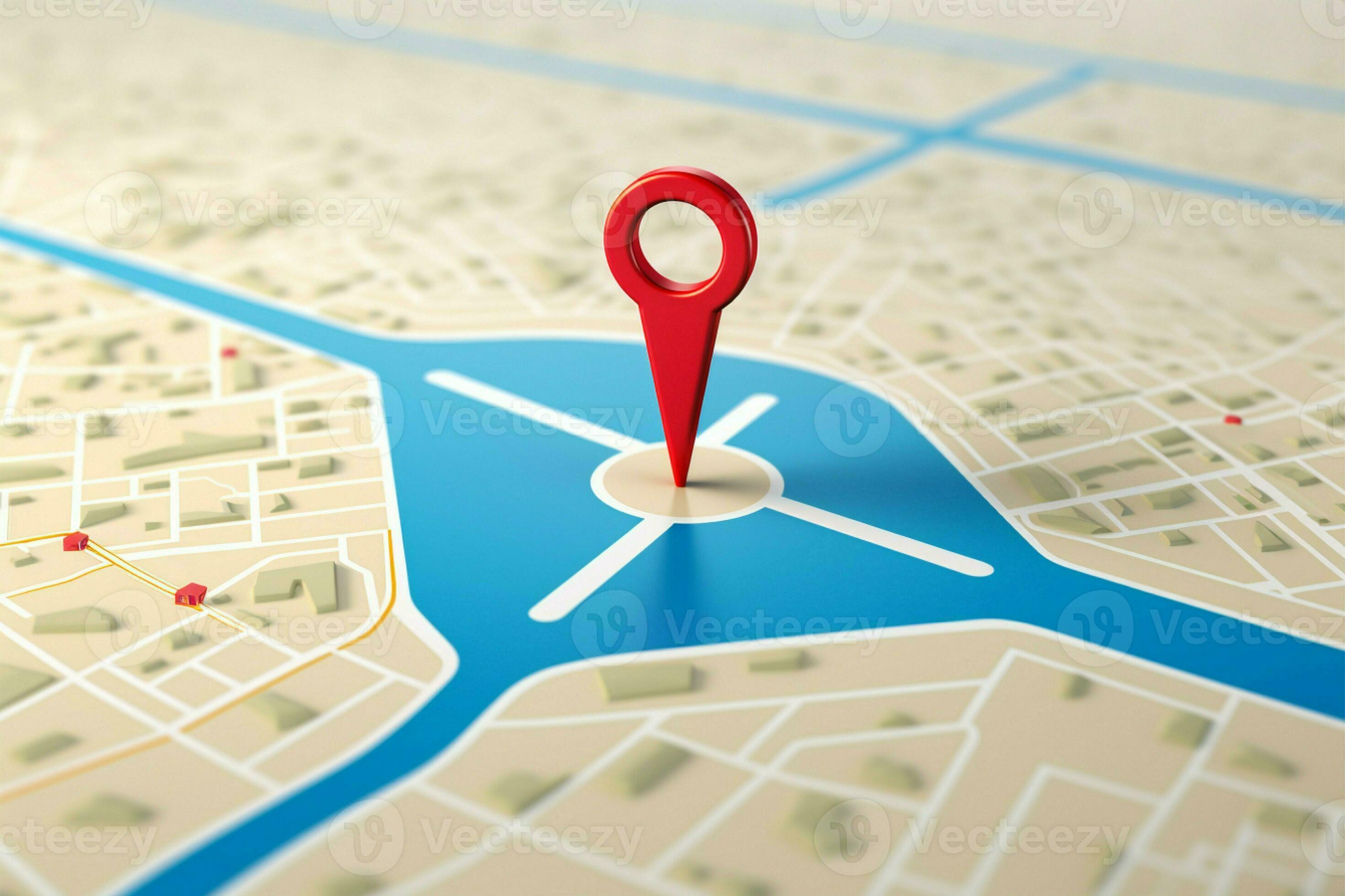 Location marked. 3D map pointer on white signifies specific spot AI Generated 29502239 Stock ...