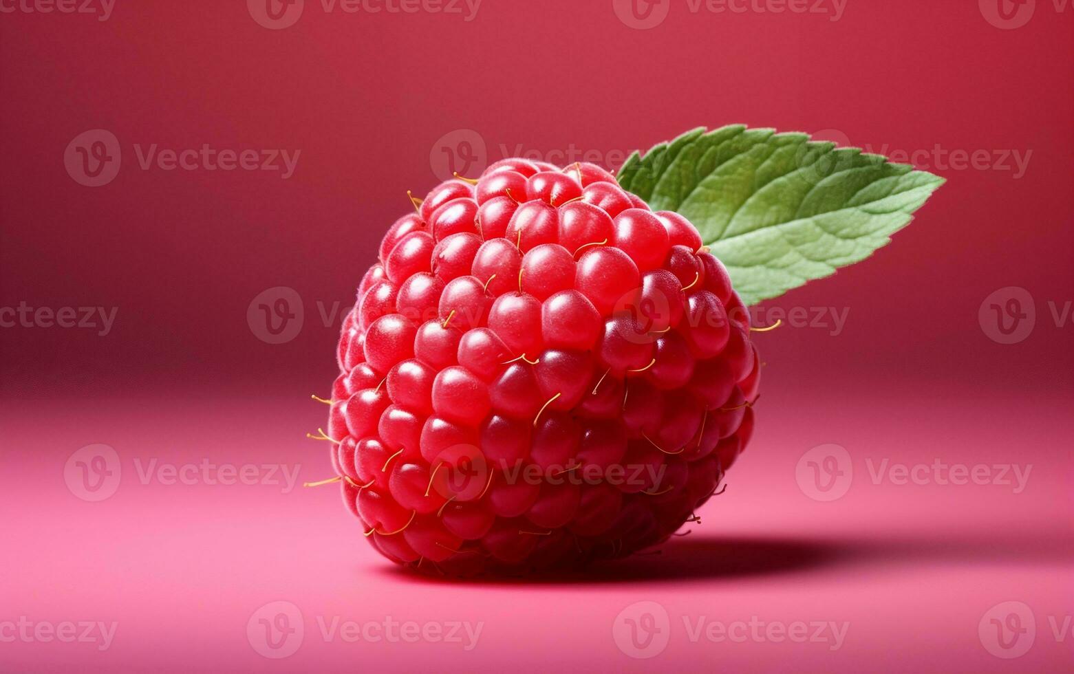 A realistic illustration of a single raspberry with a minimalist design ...