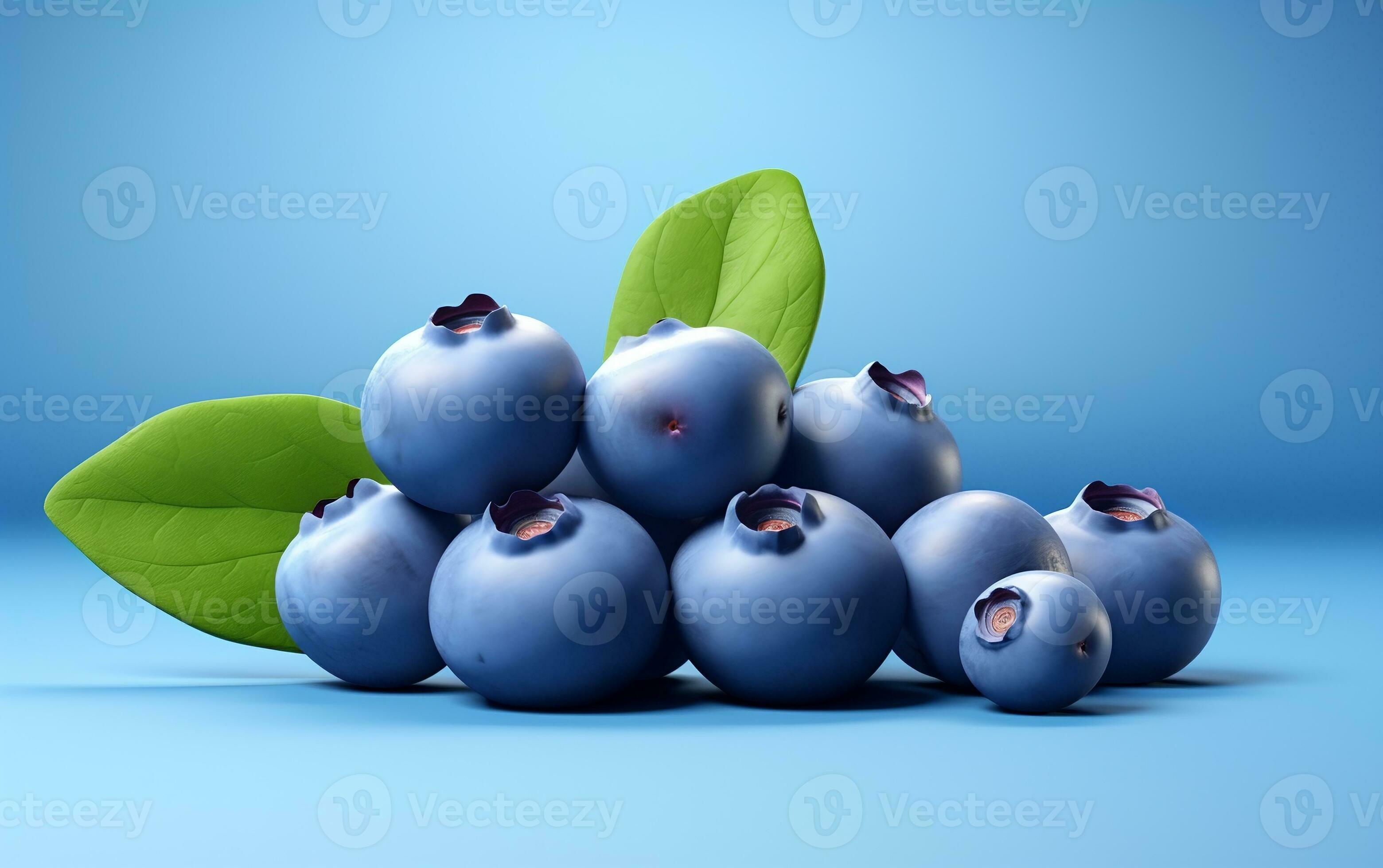 Vibrant and minimalist representation of realistic blueberries ...