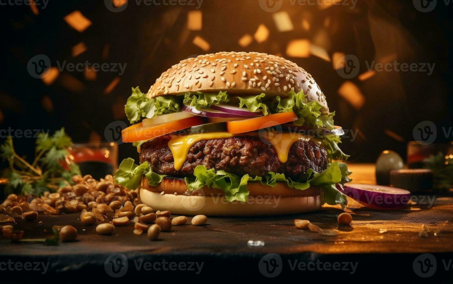 Product photo of an incredibly delicious Veggie Burger, Generative Ai ...