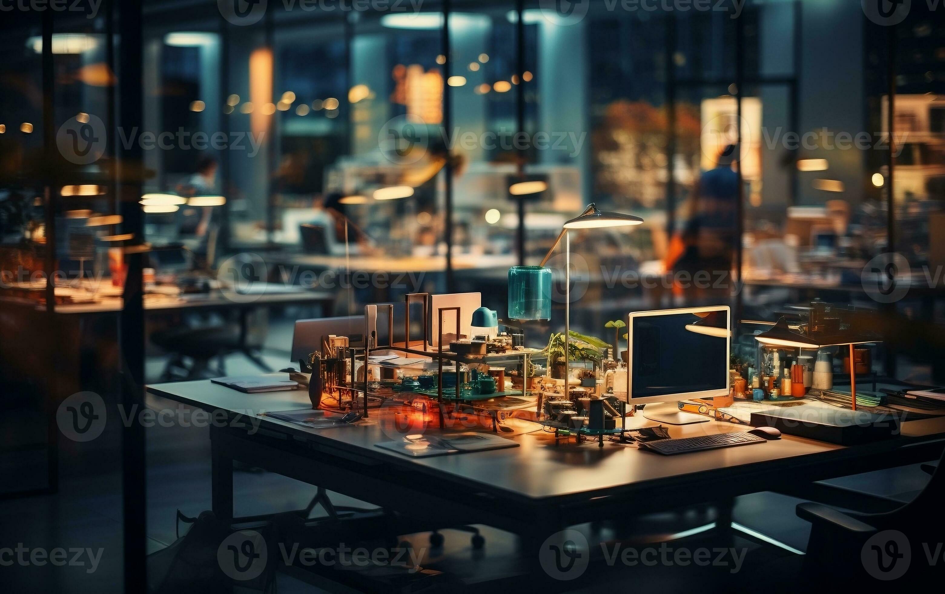 Office Workspace at Dusk, Generative Ai 29503909 Stock Photo at Vecteezy
