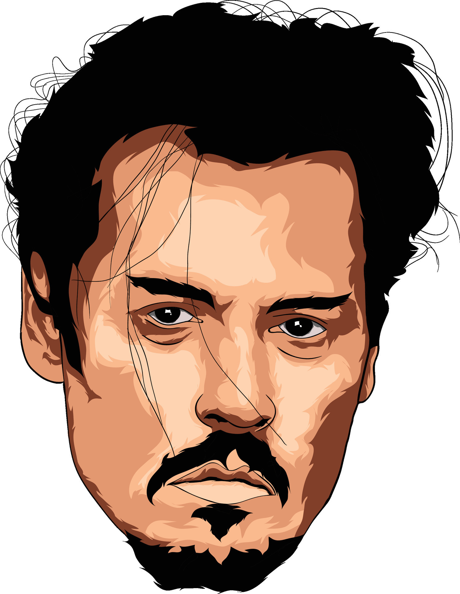 Johnny Depp Vector Illustration 29505915 Vector Art At Vecteezy