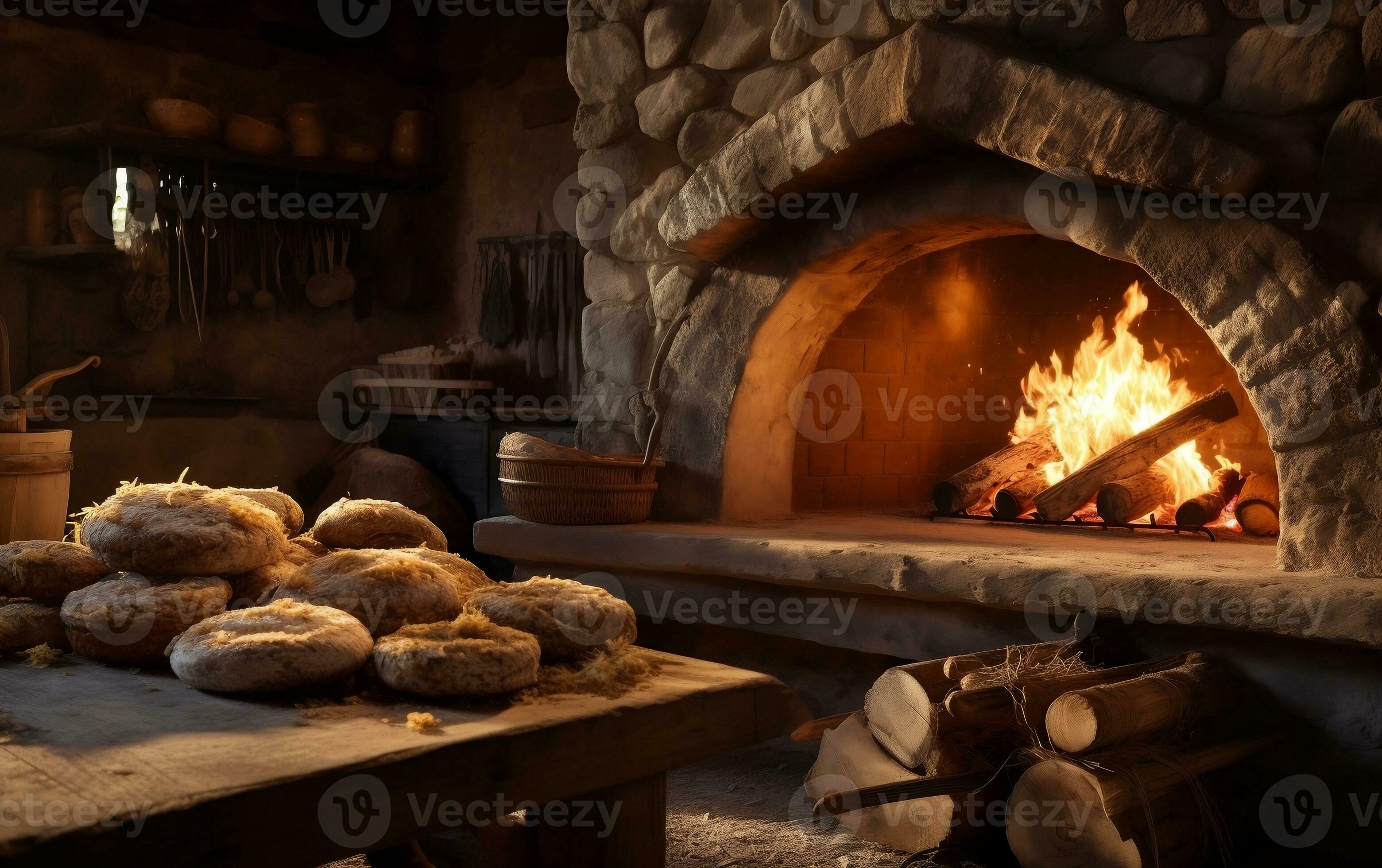 Artisanal Craftsmanship Traditional Stone Oven Bread Baking. Generative by Ai 29506081 Stock Photo at Vecteezy