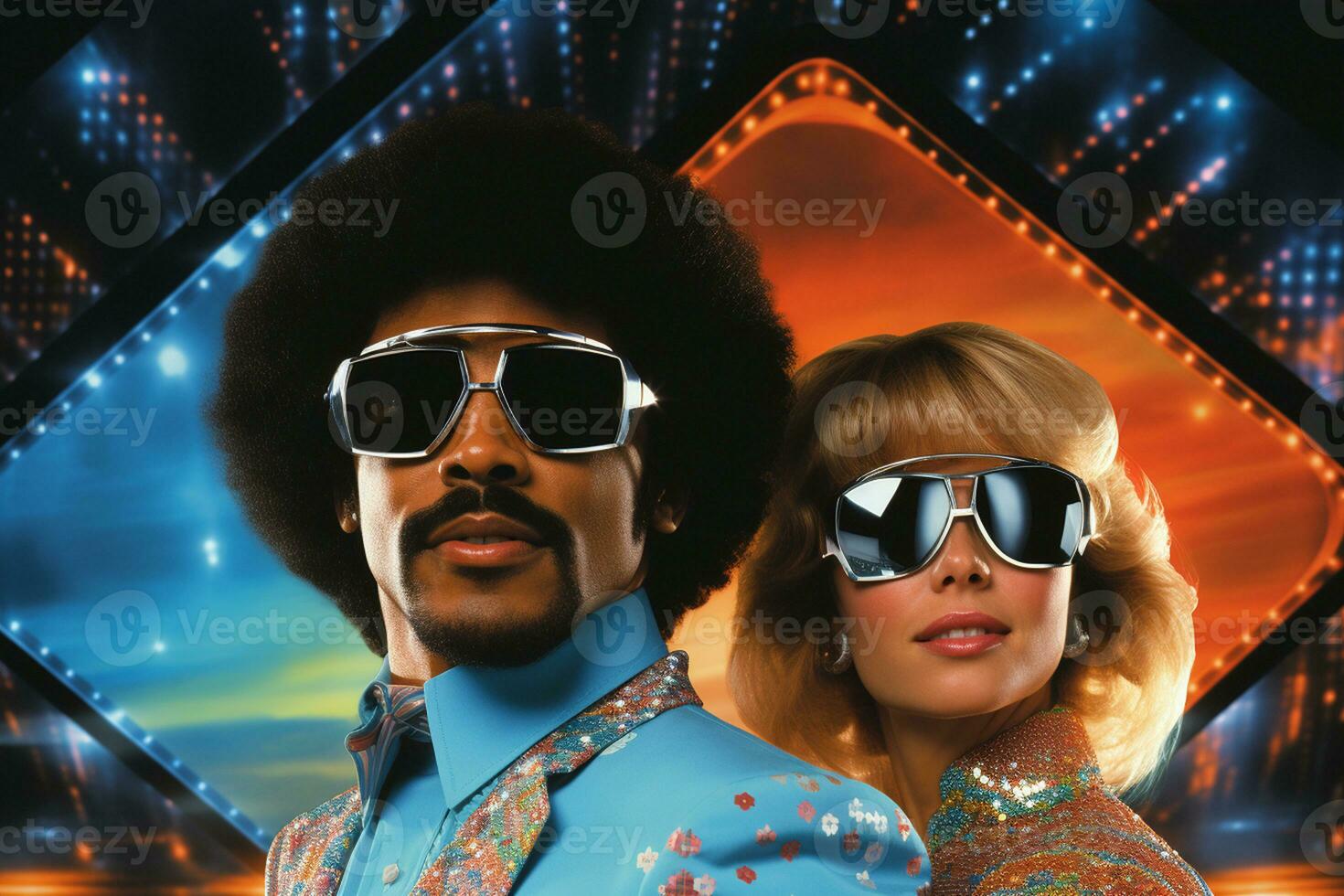 1970s Disco Couple Lighting Up the Dancefloor. Generative By Ai 29506648 Stock Photo at Vecteezy
