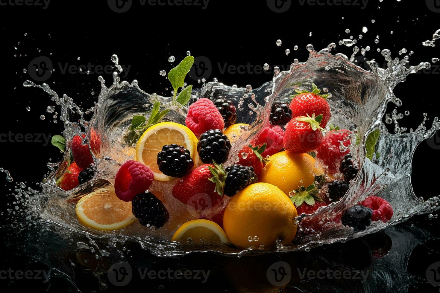 Fruits Splashing Deep into Water. Generative By Ai 29507560 Stock Photo at Vecteezy