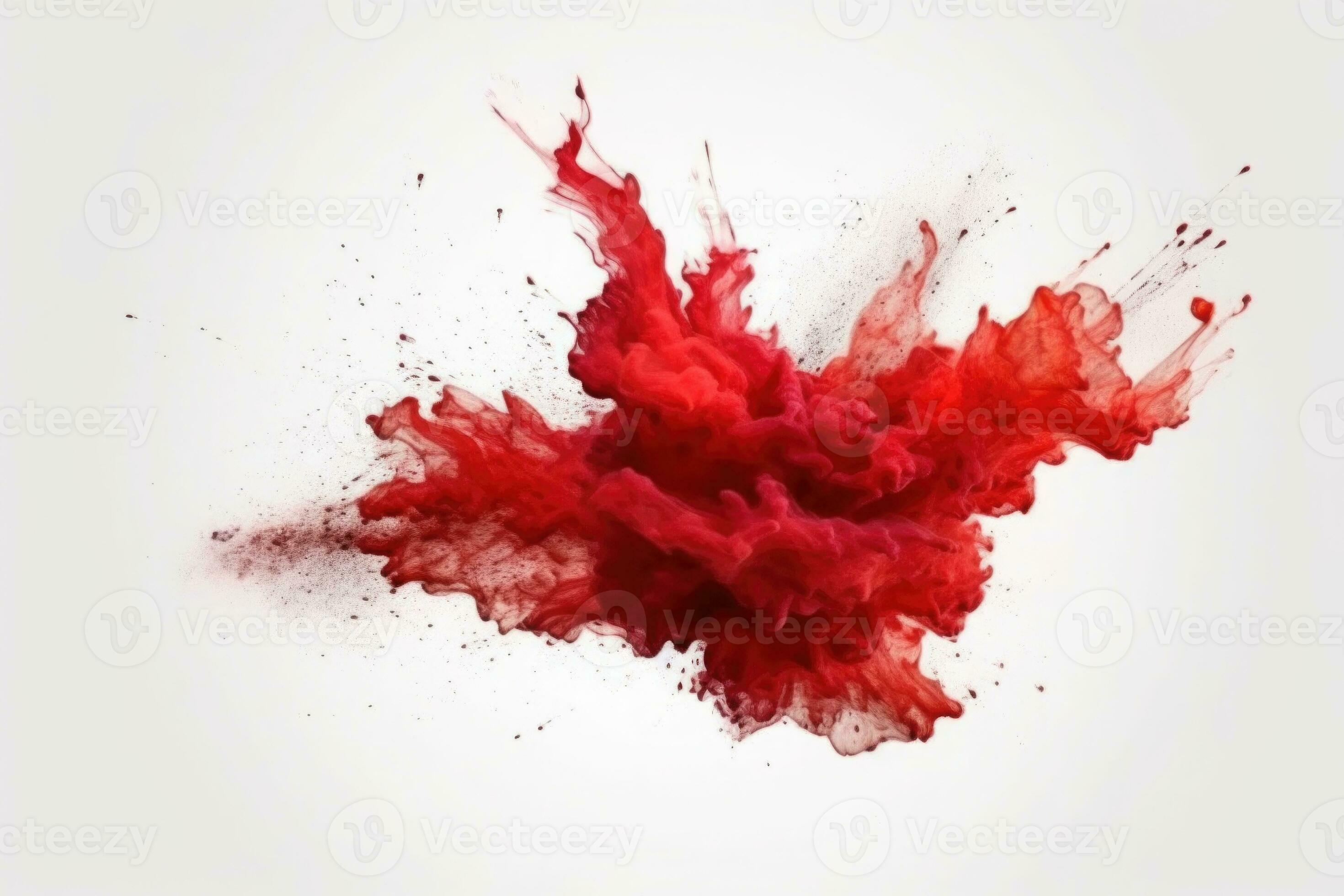 Explosion of red paint on white background. Fluid background. Color ...