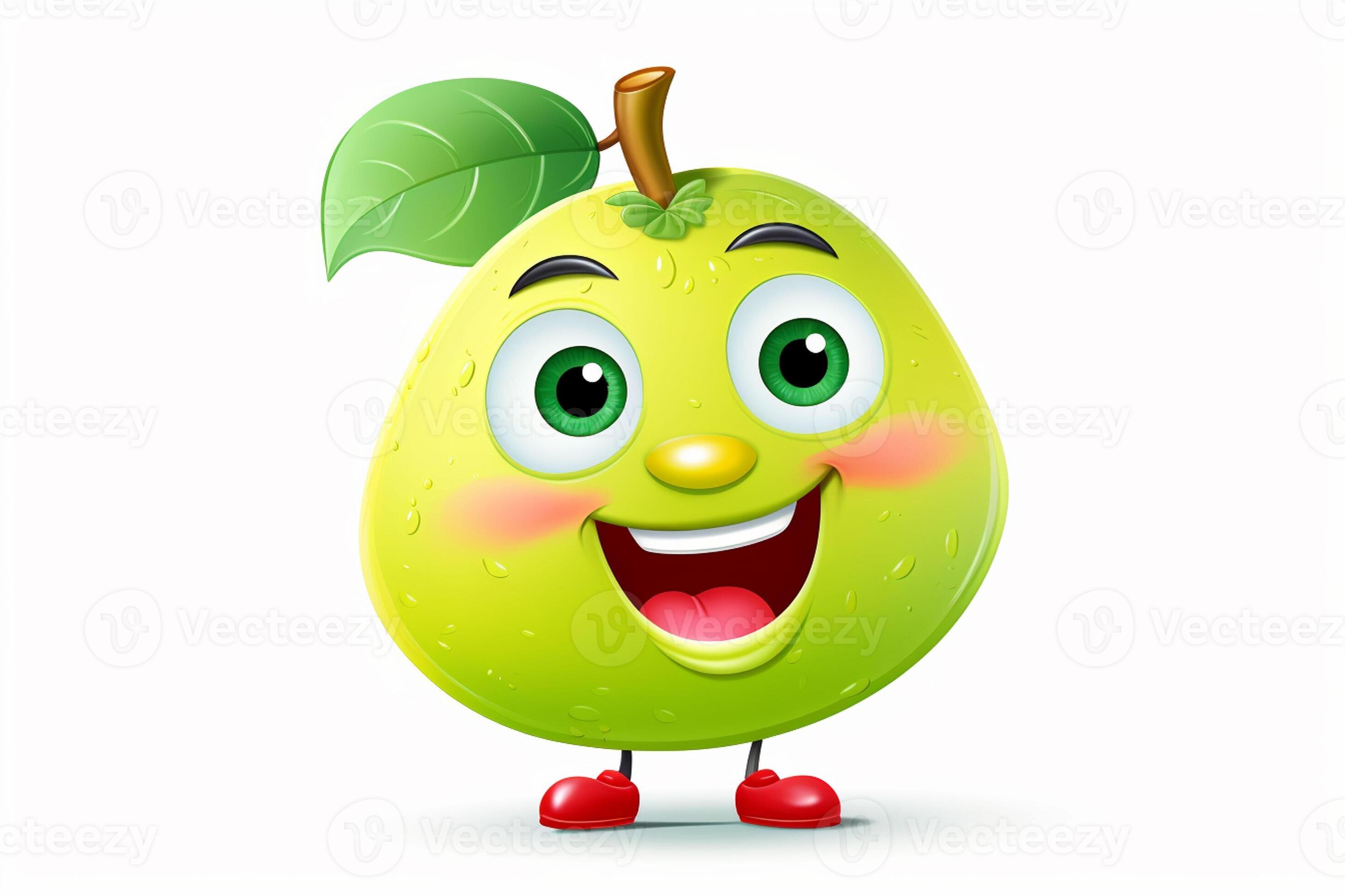 Funny green guava fruit character isolated on white background. Ai generated pro photo 29547765 ...