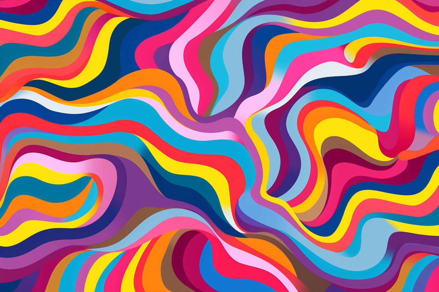 Colorful wavy background digital art illustration. generated ai ...