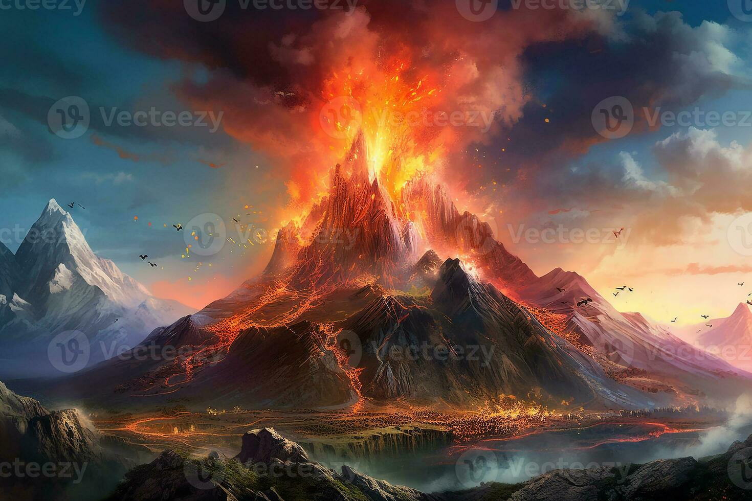 volcano eruption.Generative Ai. 29554055 Stock Photo at Vecteezy