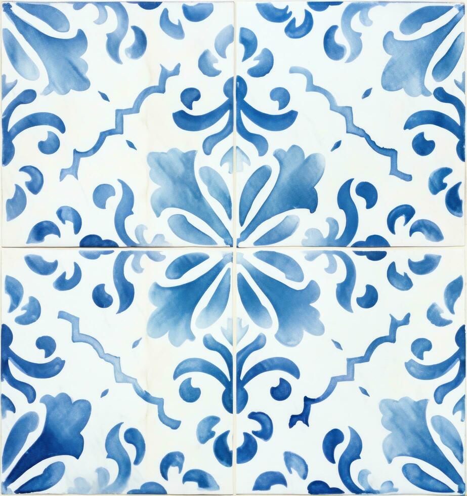 A blue tile pattern of watercolor tiles 29561194 Stock Photo at Vecteezy