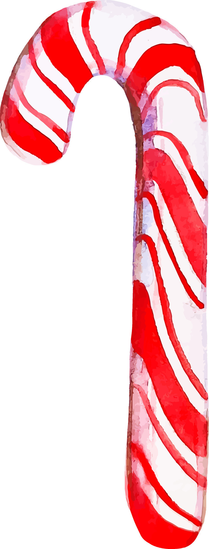 Watercolor candy lollipop cane Christmas decor clipart isolated on ...