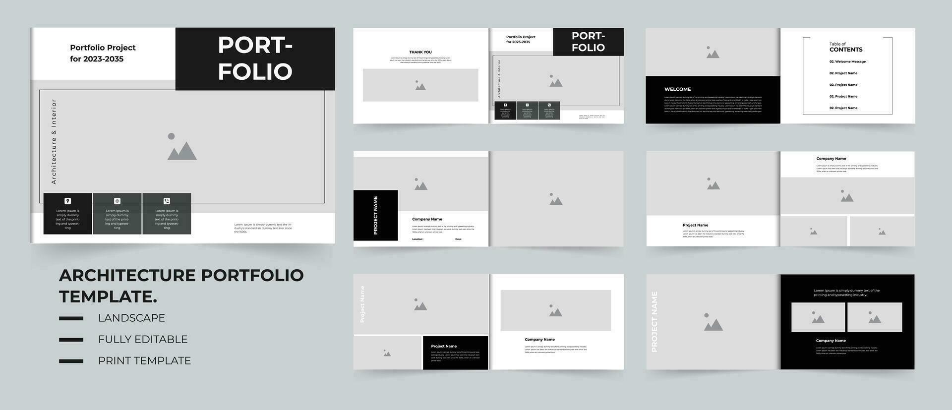 WeModern and simple Architecture portfolio landscape portfolio layout ...