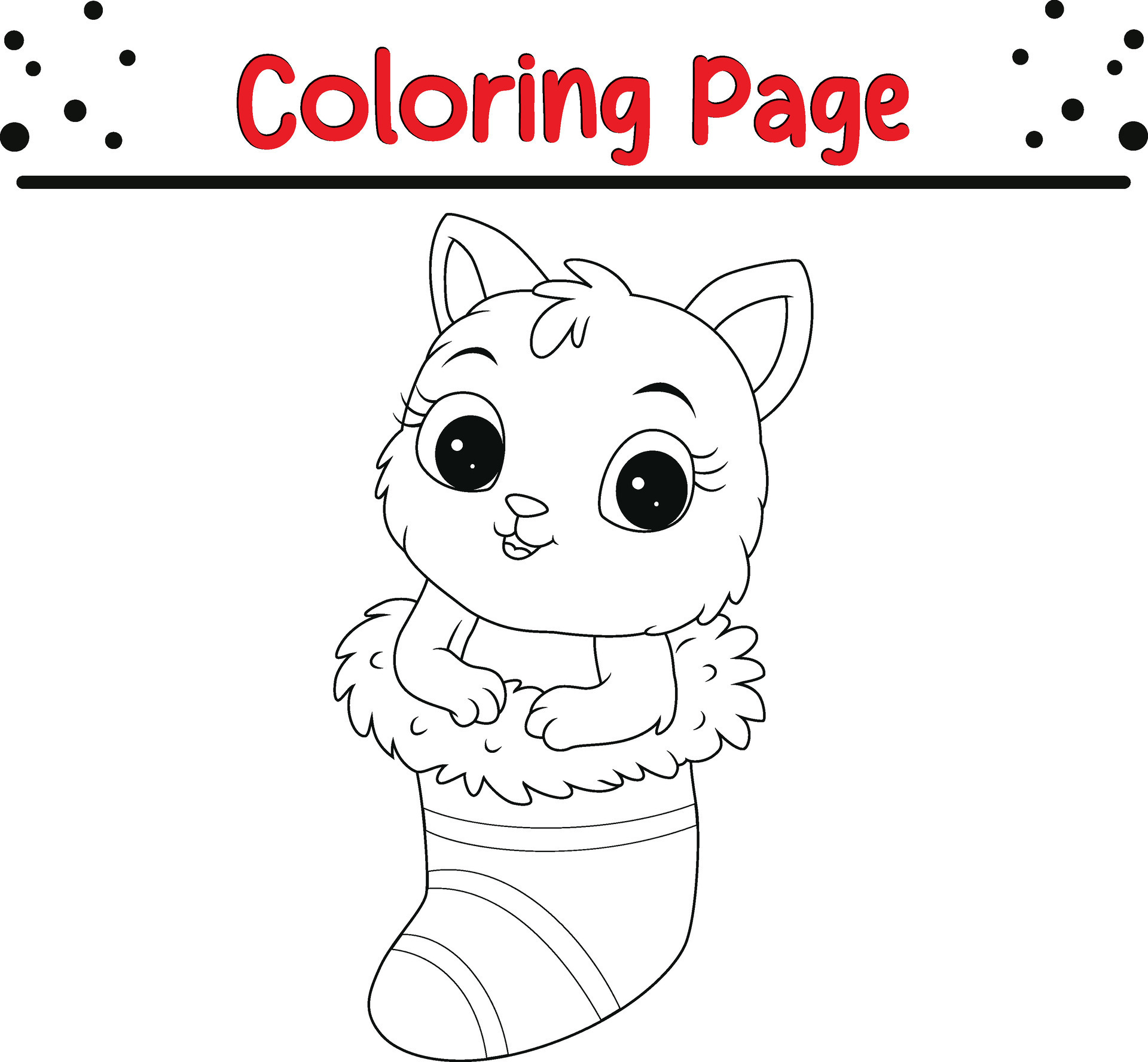 Happy Christmas Animal coloring book page for kids 29568508 Vector Art ...
