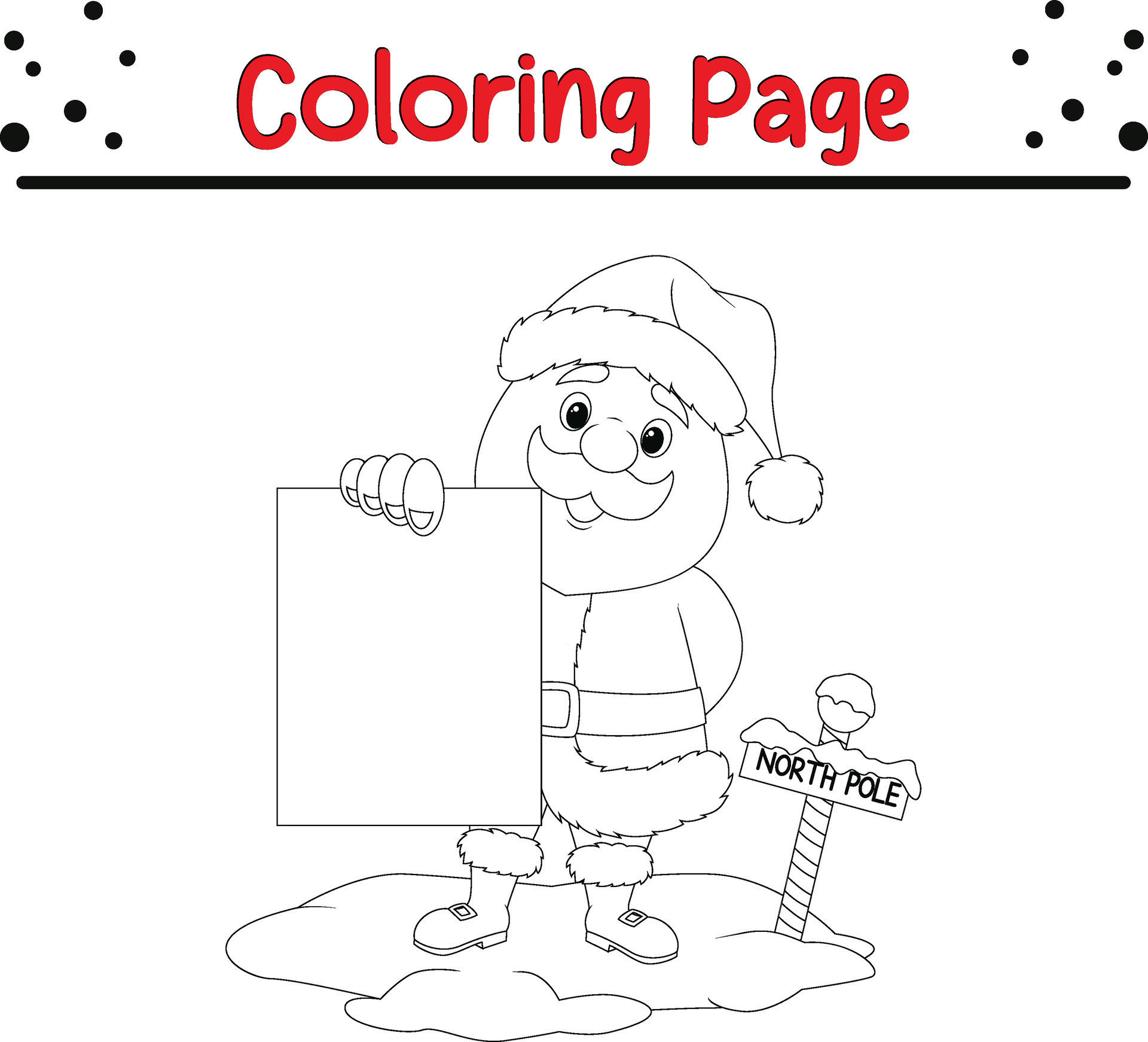 Happy Santa coloring page. Christmas coloring book for children ...