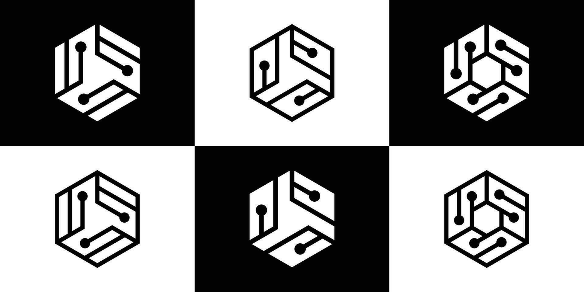 hexagon logo technology icon vector illustration 12 29569116 Vector Art ...