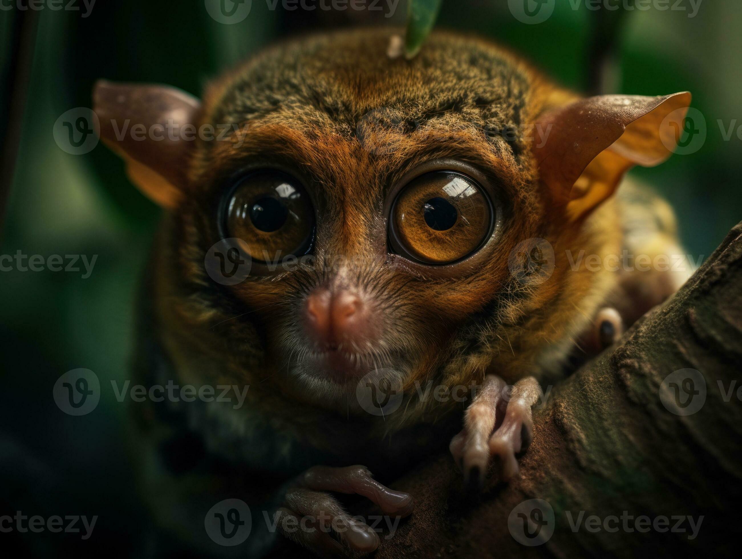 Tarsier monkey portrait created with Generative AI technology 29570687 Stock Photo at Vecteezy