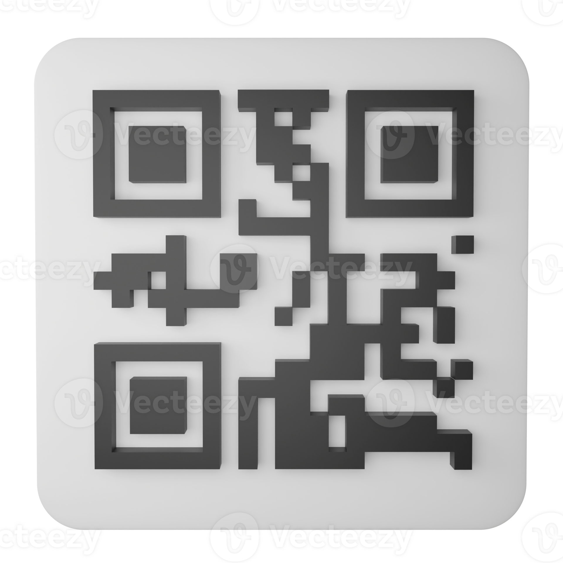 QR code full frame clipart flat design icon isolated on transparent background, 3D render ...