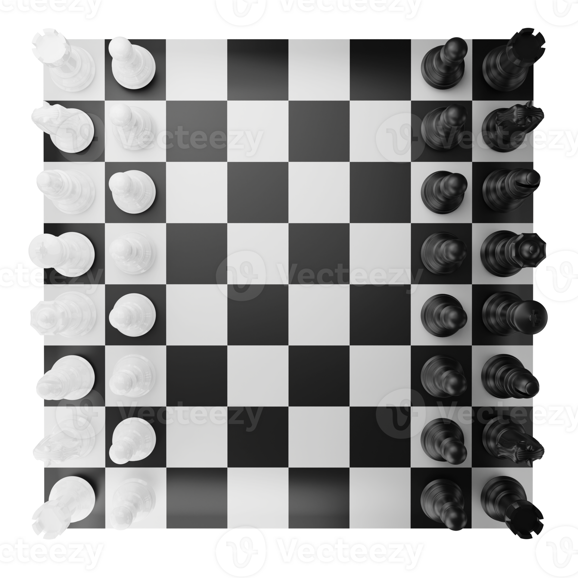 Chess board and chess piece top view clipart flat design icon isolated ...