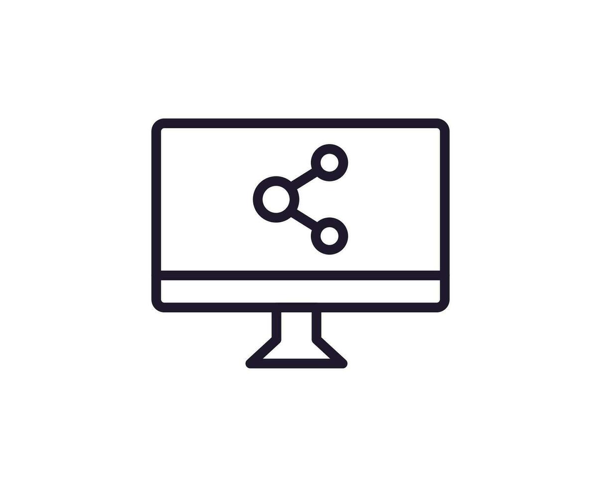 Computer line icon on white background 29572916 Vector Art at Vecteezy