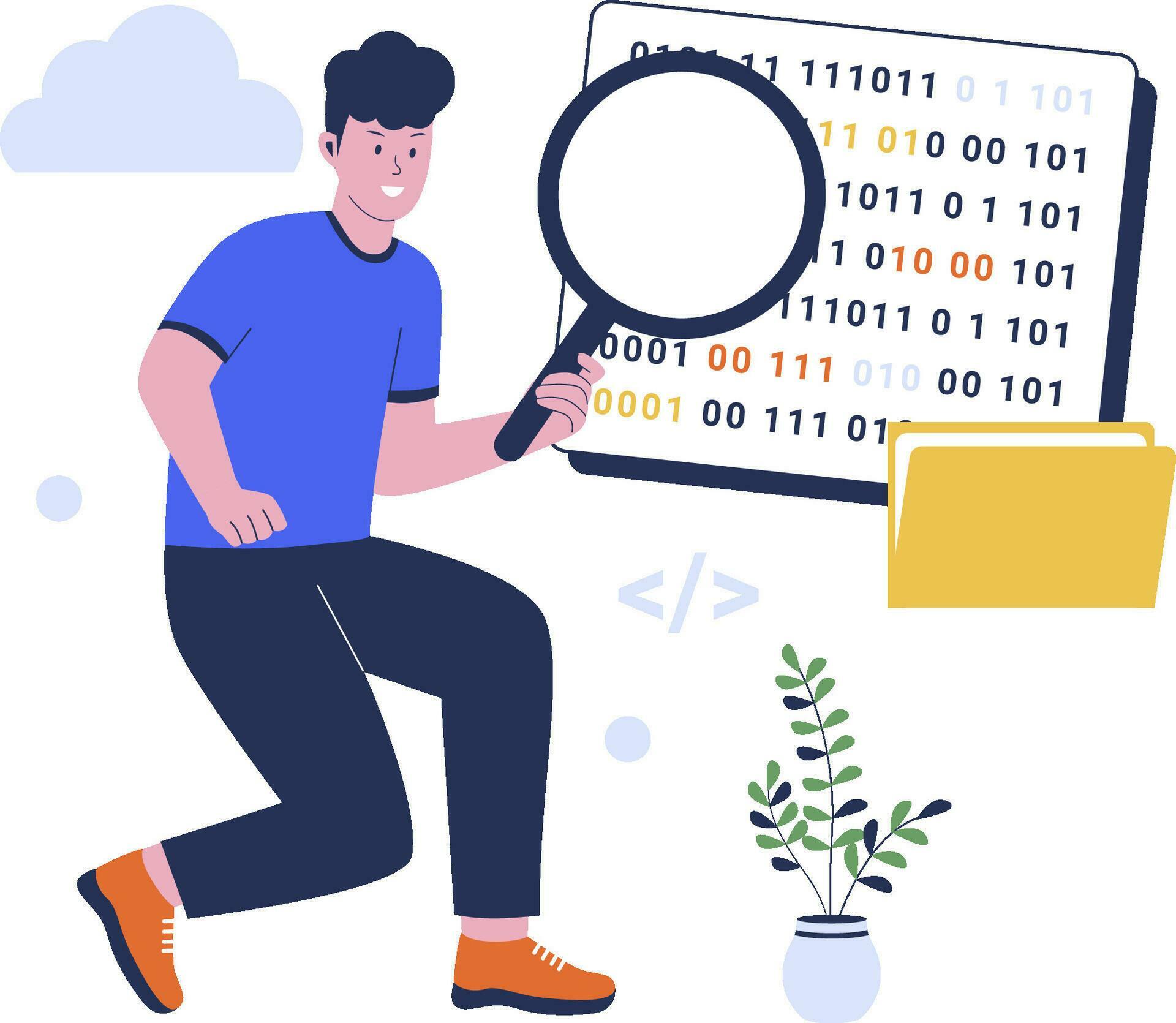 Vector illustration of binary data concept 29579309 Vector Art at Vecteezy