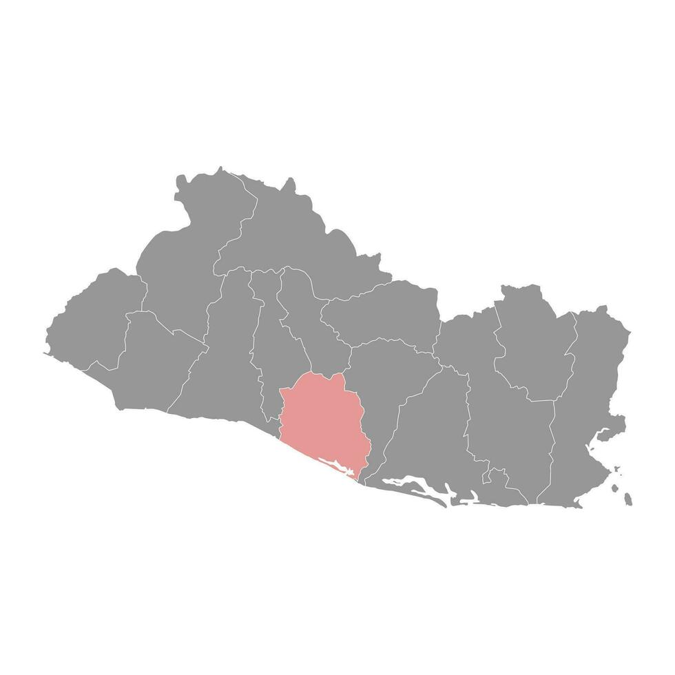 La Paz Departamento Mapa Administrativo División De El El Salvador