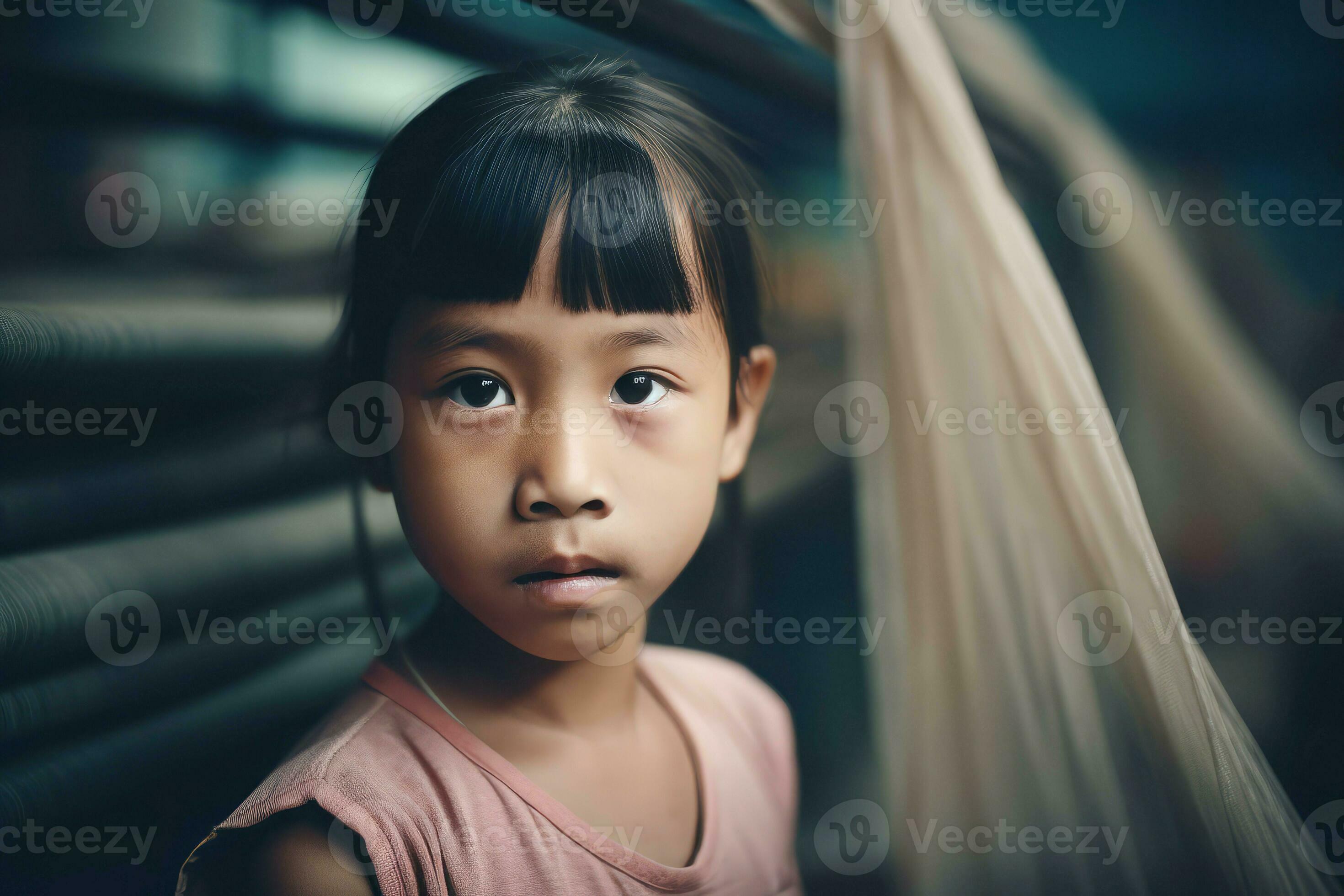 Asian girl labour factory portrait. Generate AI 29585582 Stock Photo at Vecteezy