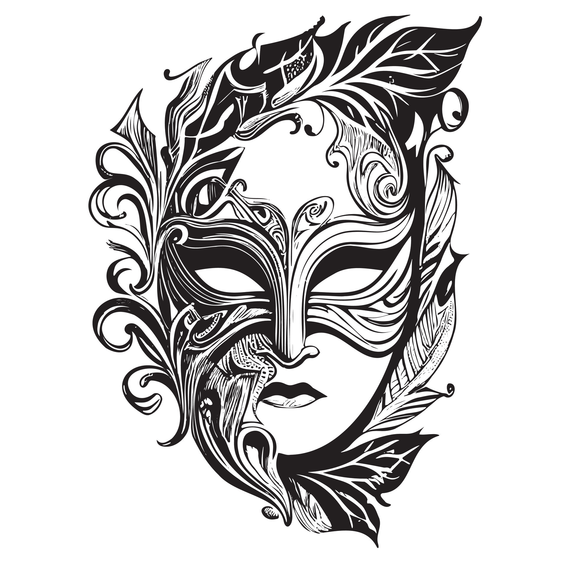 Carnival mask hand drawn sketch in doodle style illustration Venice ... Carnival mask hand drawn sketch in doodle style illustration Venice ...