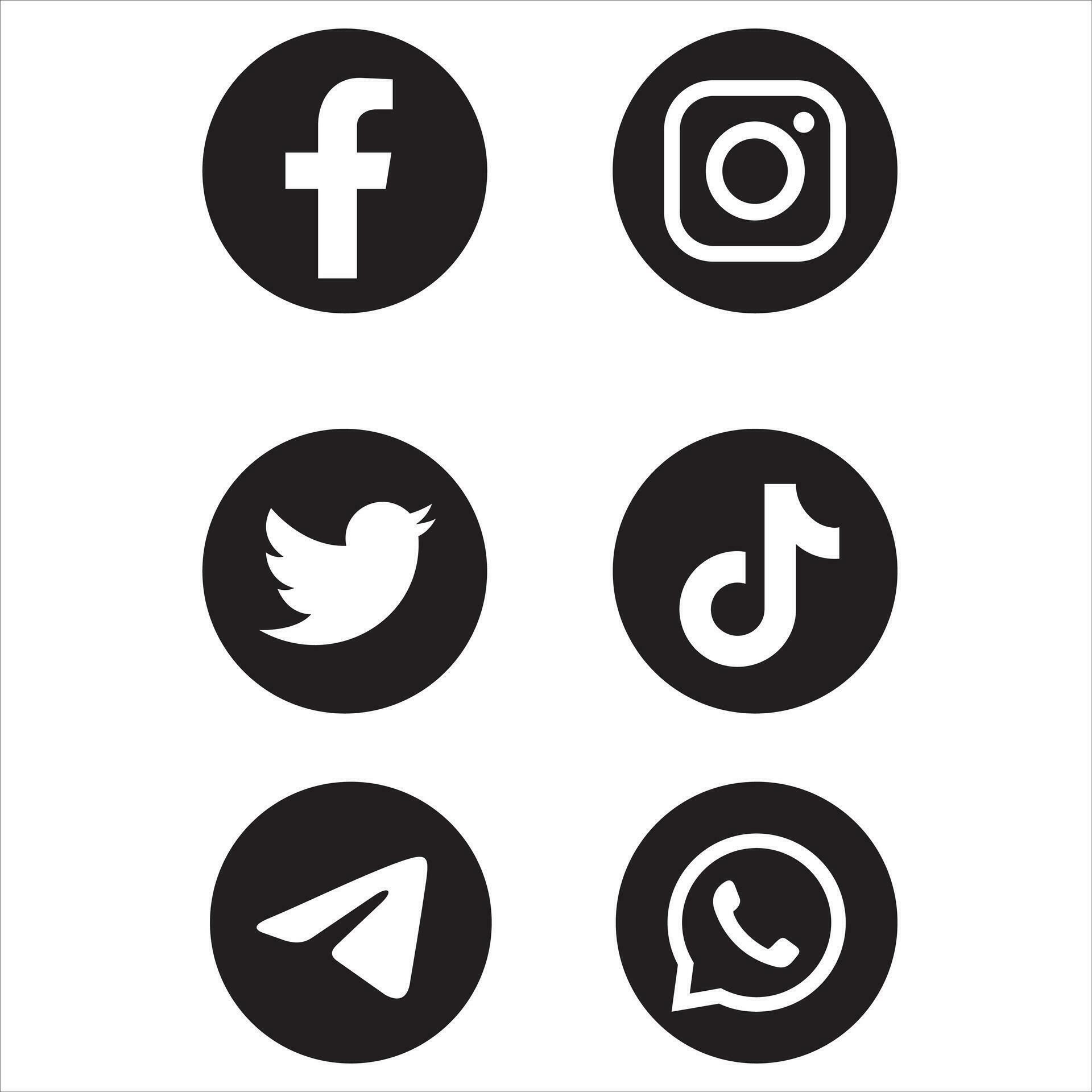 Collection Of Popular Social Media Logo Facebook Instagram Twitter