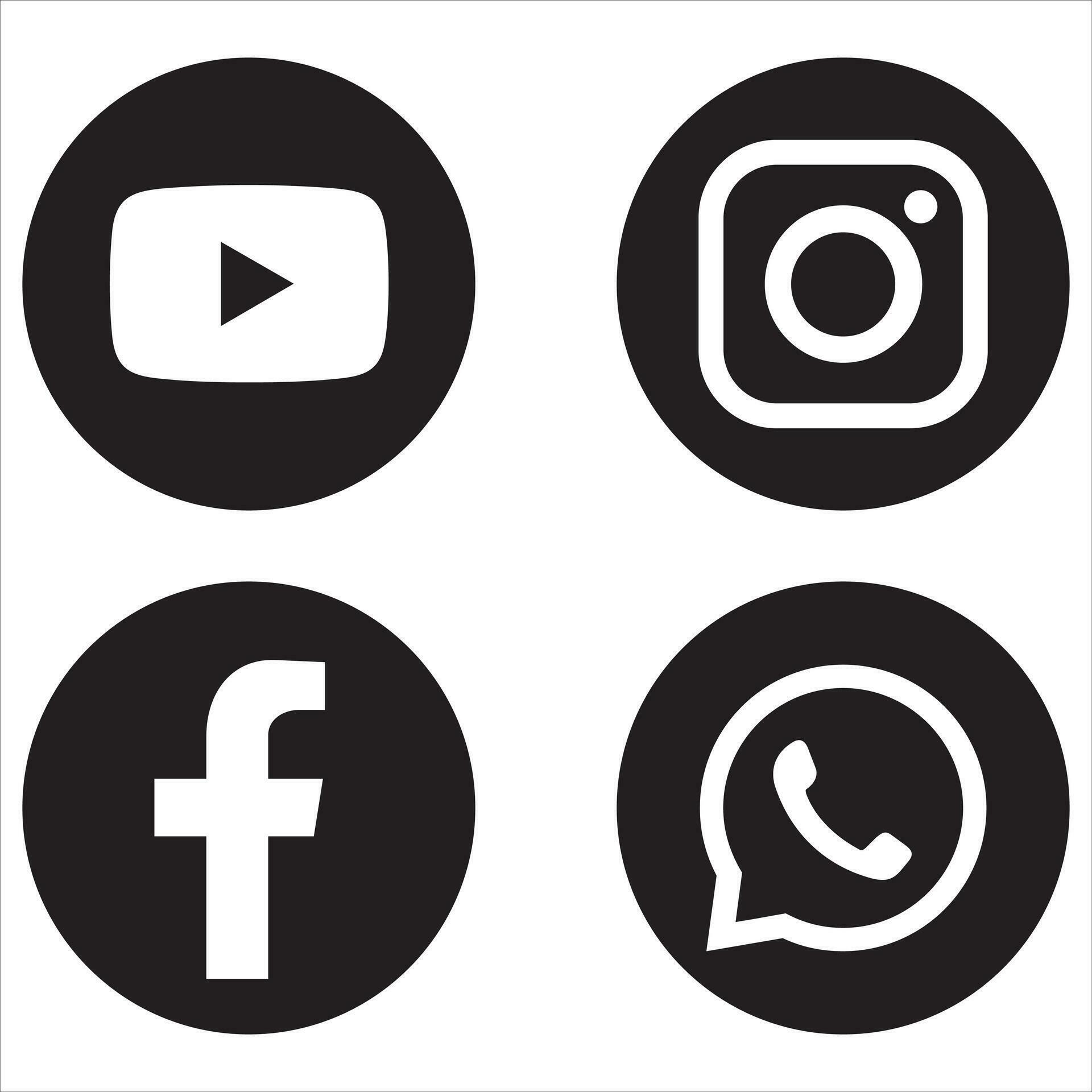 Collection of popular social media logo. Facebook, instagram, youtube, whatsapp 29588624 Vector ...